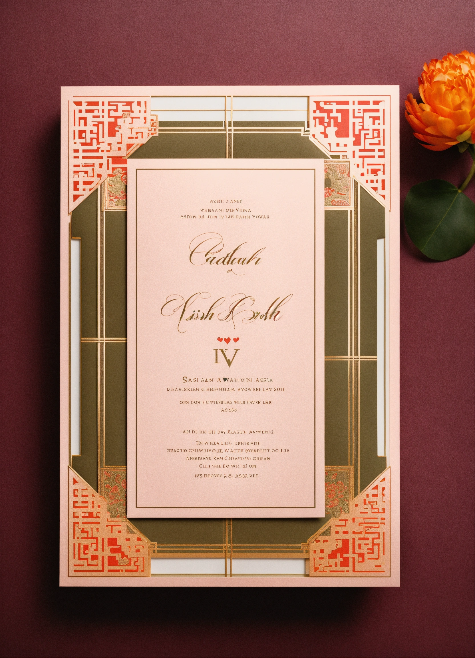 Lexica - A beautiful, modern wedding invitation inspired by asian cultures