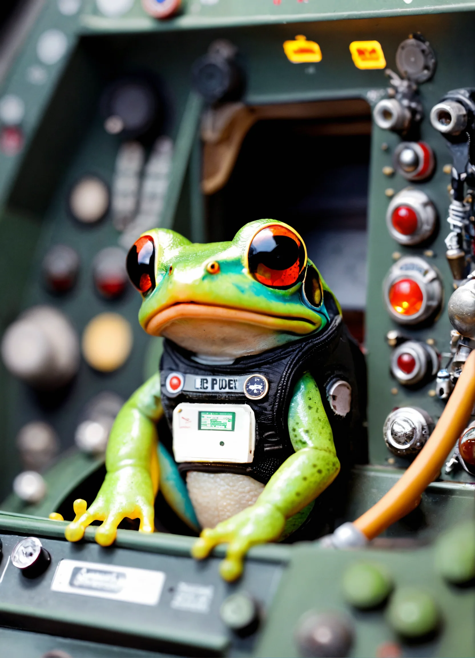 Lexica - A cute and tiny frog commander inside the Space Shuttle's ...