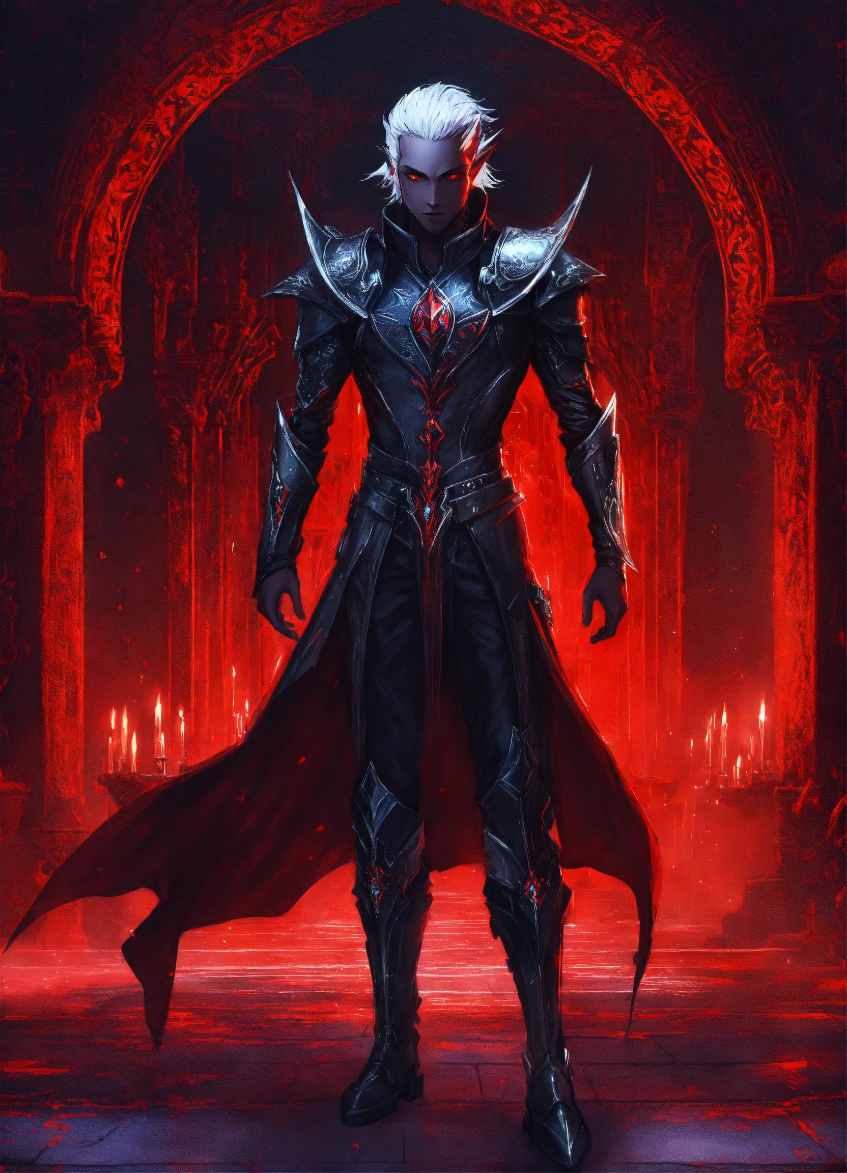 Lexica - Drawing of a dark elf, royalty, sci fi, black and crimson ...