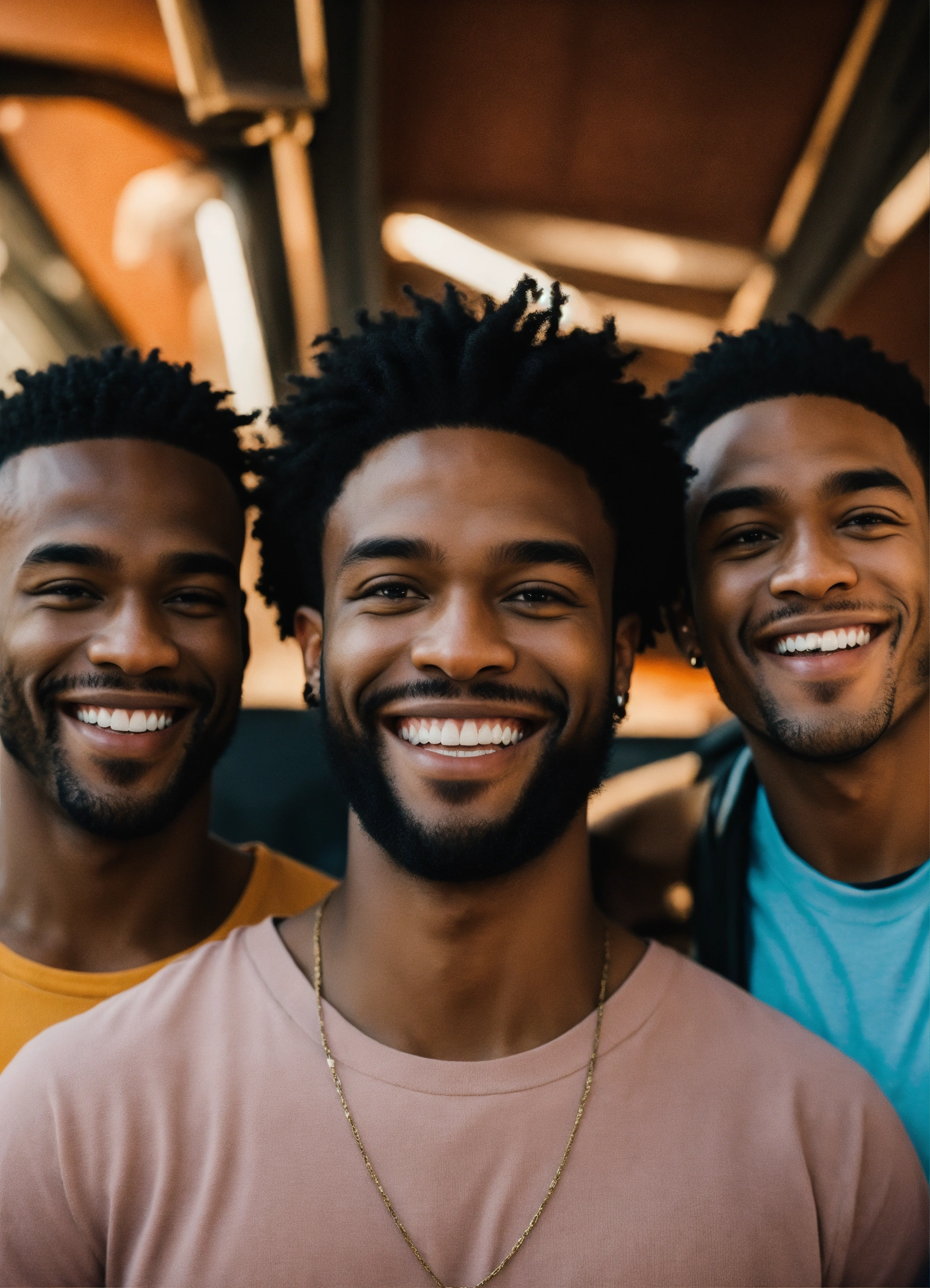 Lexica - Planet of several unique fit black men smiling at camera