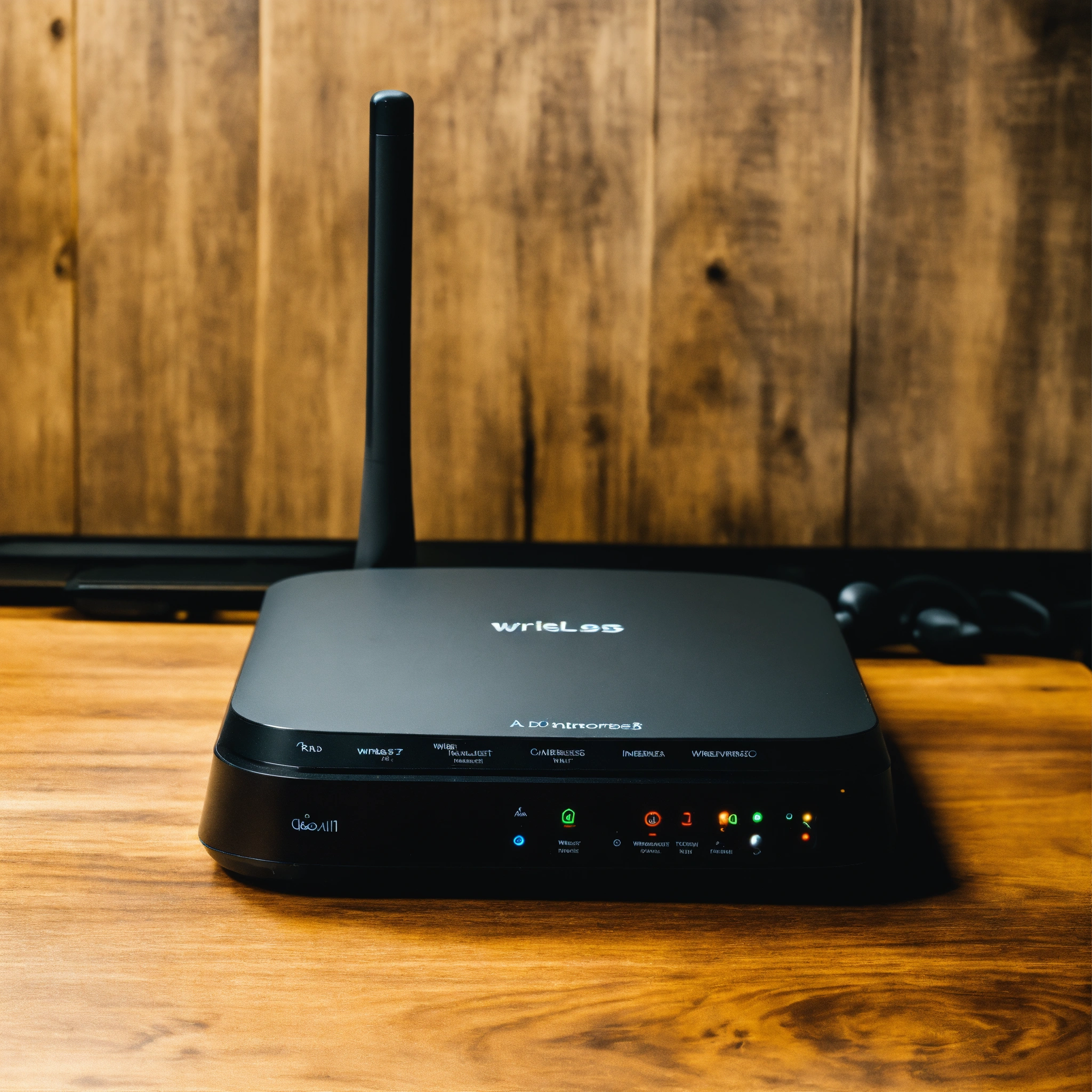 Lexica - A photo of a wireless router. The router is connected to a ...