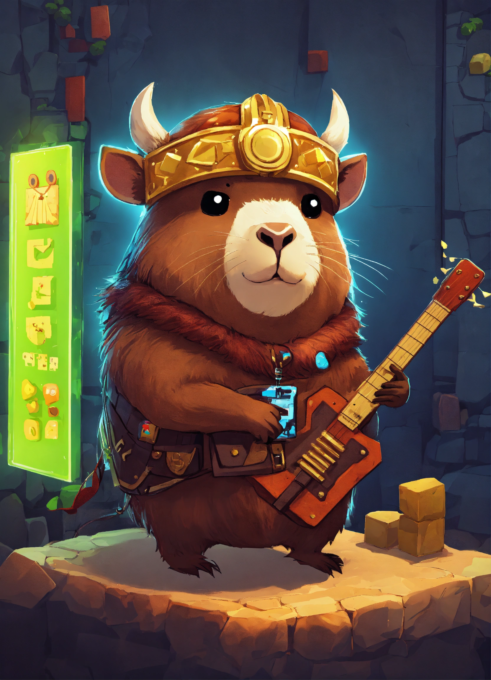 Lexica - Emo rock, squarehead, capybara, game character, viking ...