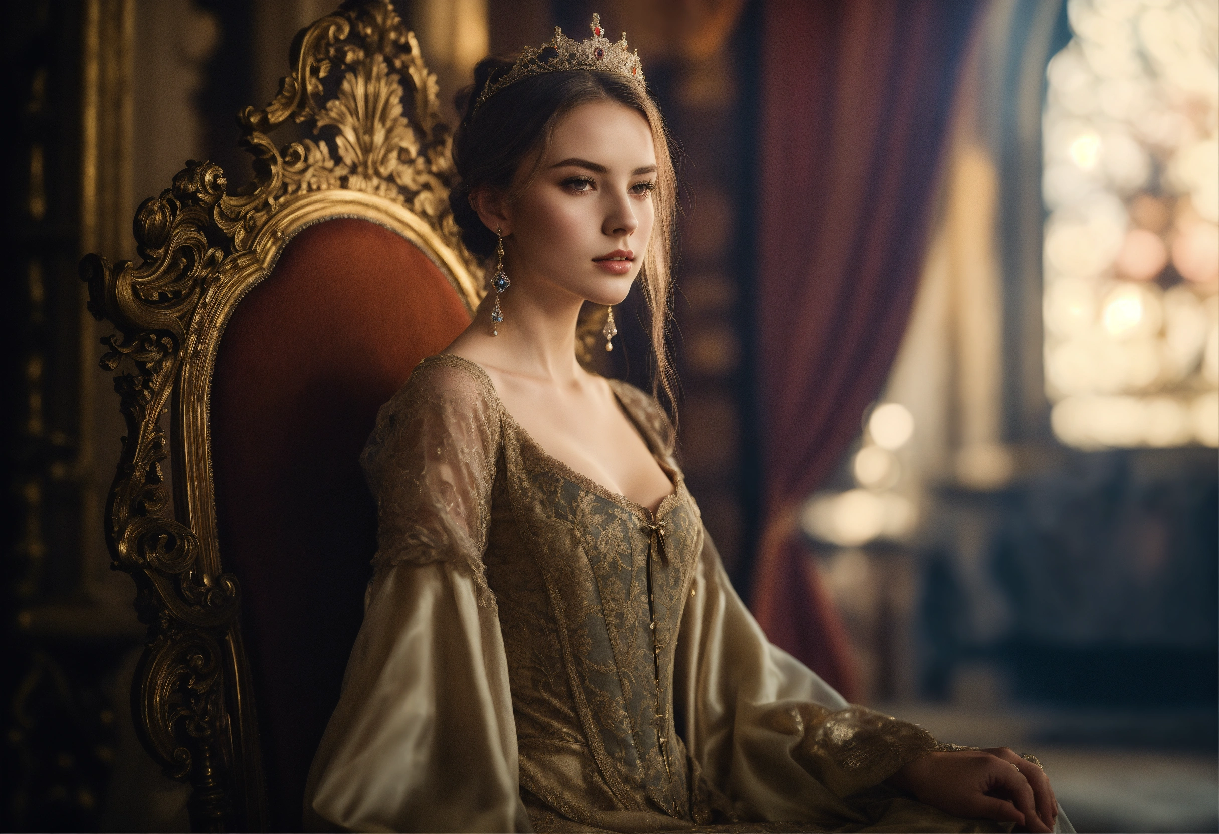 Lexica - Fine art portrait photography, medieval setting, full body ...