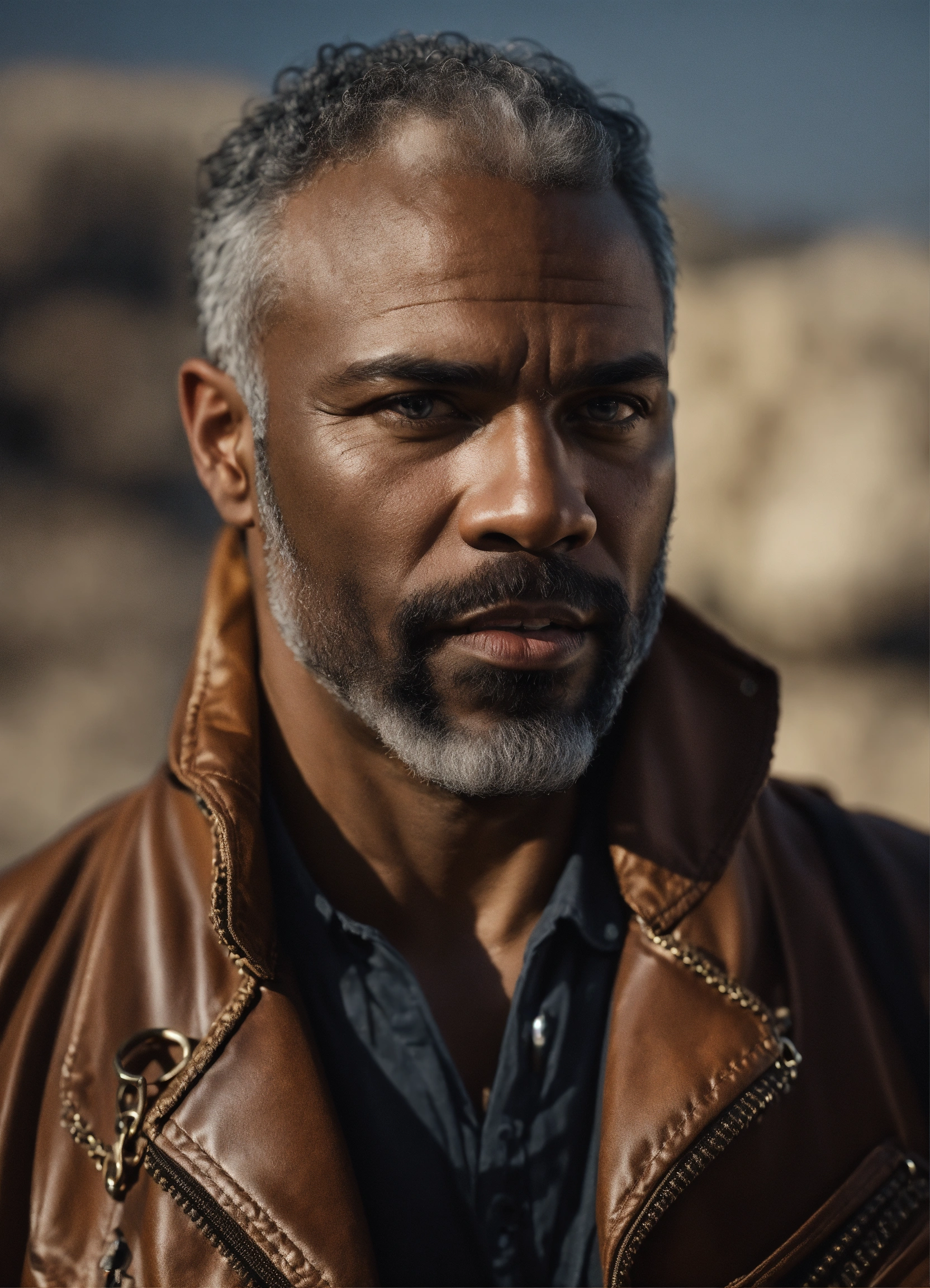 Lexica - Portrait of a stunningly beautiful middle age black man with ...