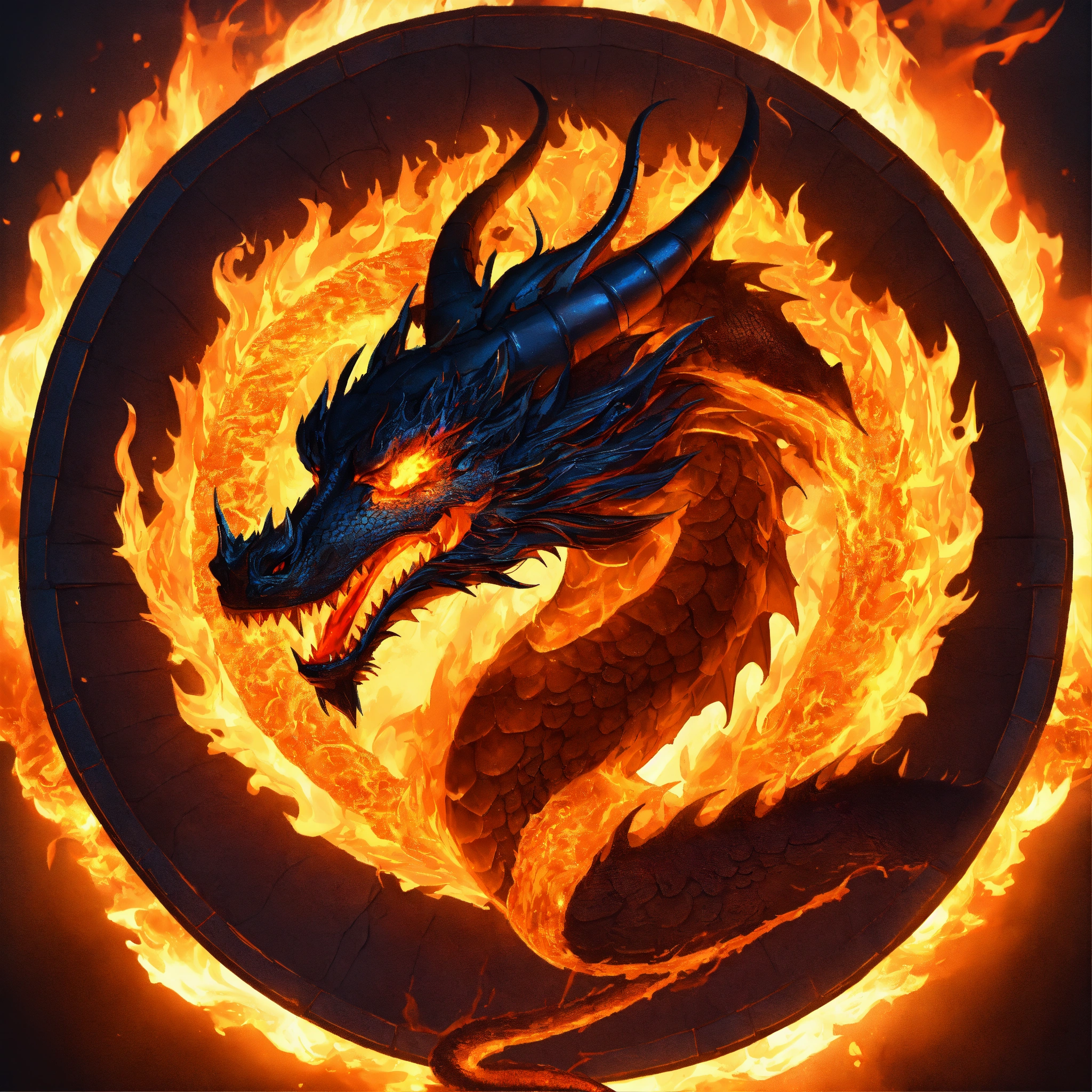 Lexica - A beautifully intense dragon with orange (FF5500) features ...