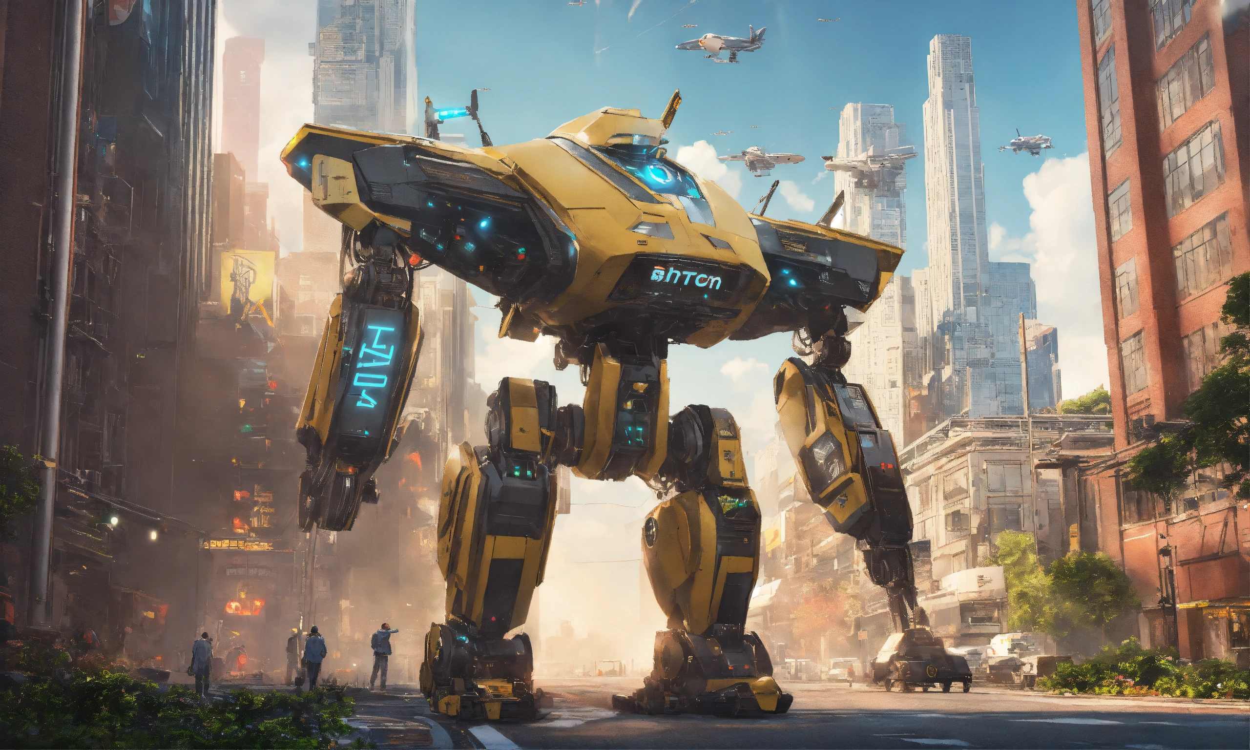 Lexica - Big, powerful robots that stand in a city and watch a future ...