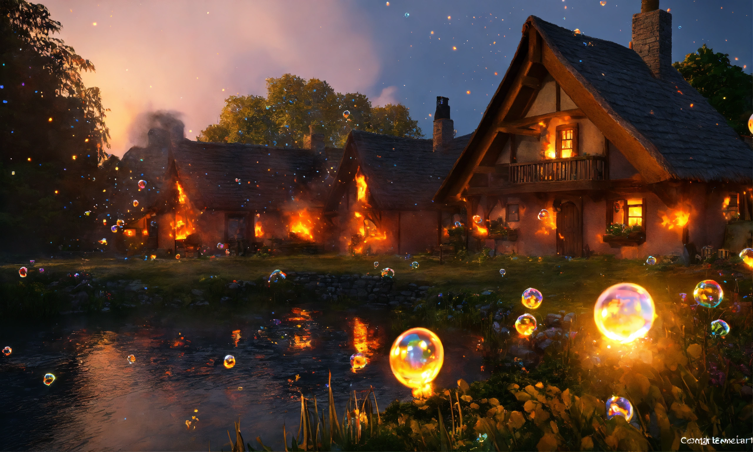 Lexica - Bubbles made from molten glass, lava bubbles, burning bubbles ...