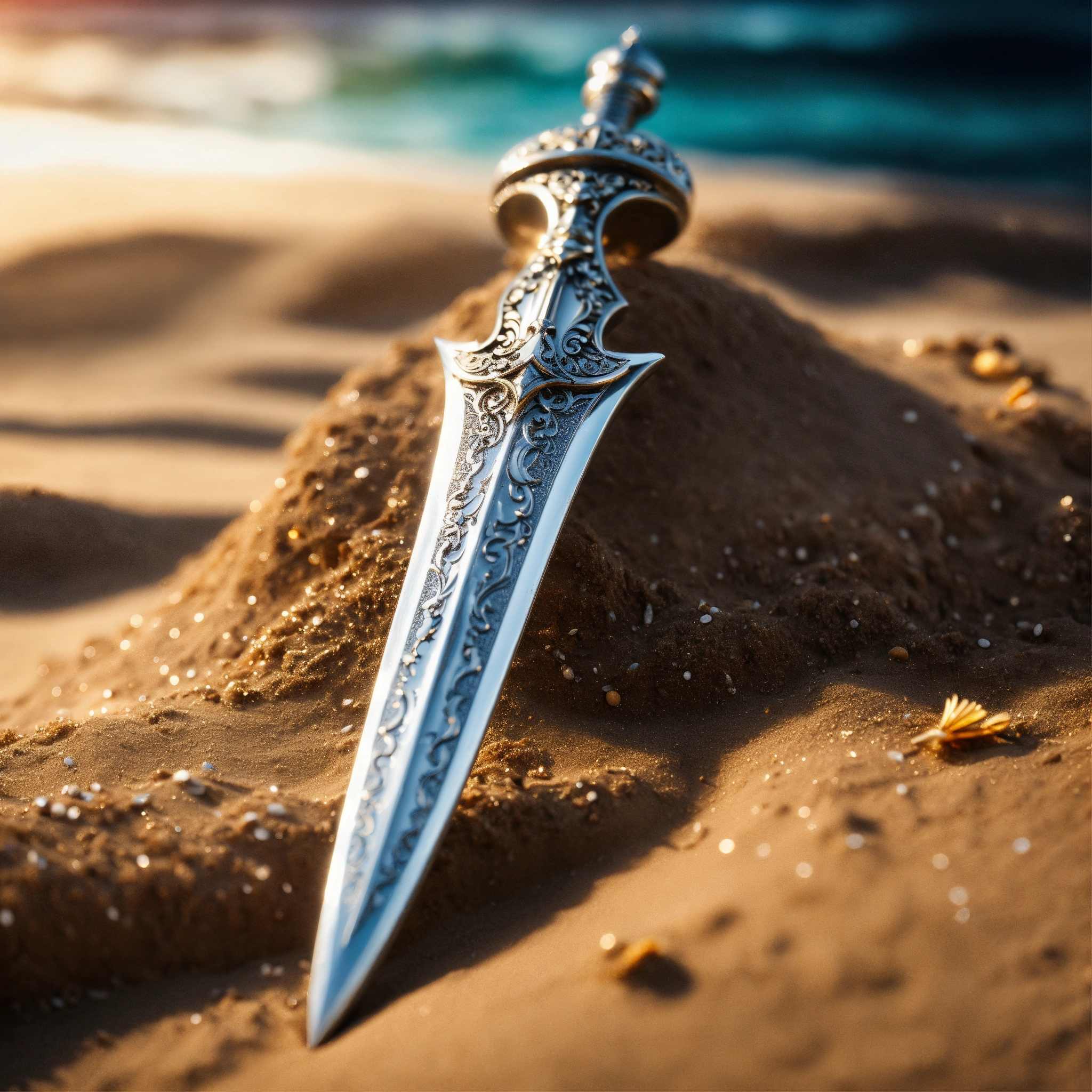 Lexica - 8k, picture of a narrow and delicate dagger made of lunar ...