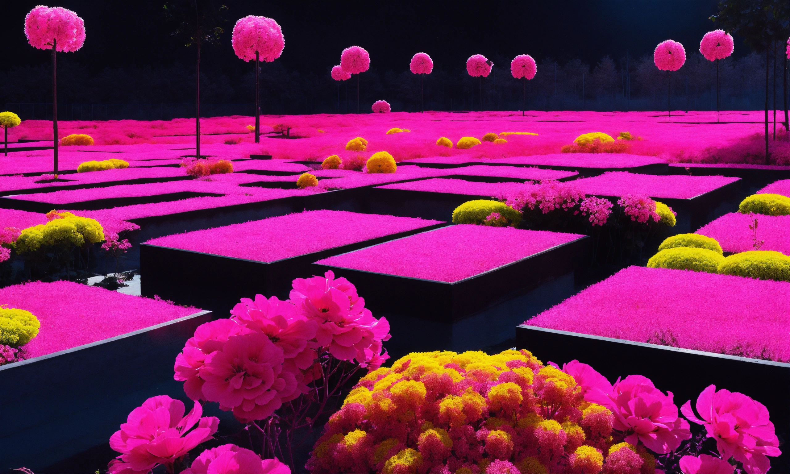 Lexica - Abstractions of a city park with environmental objects, black ...