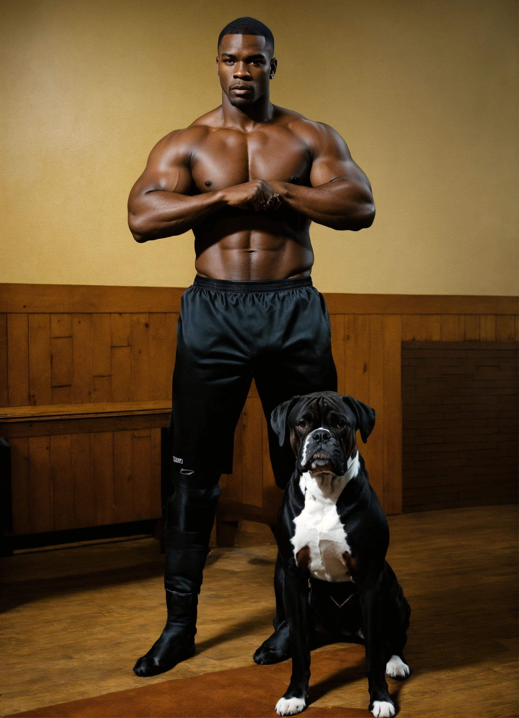 Lexica - Black boxer with a big boxer