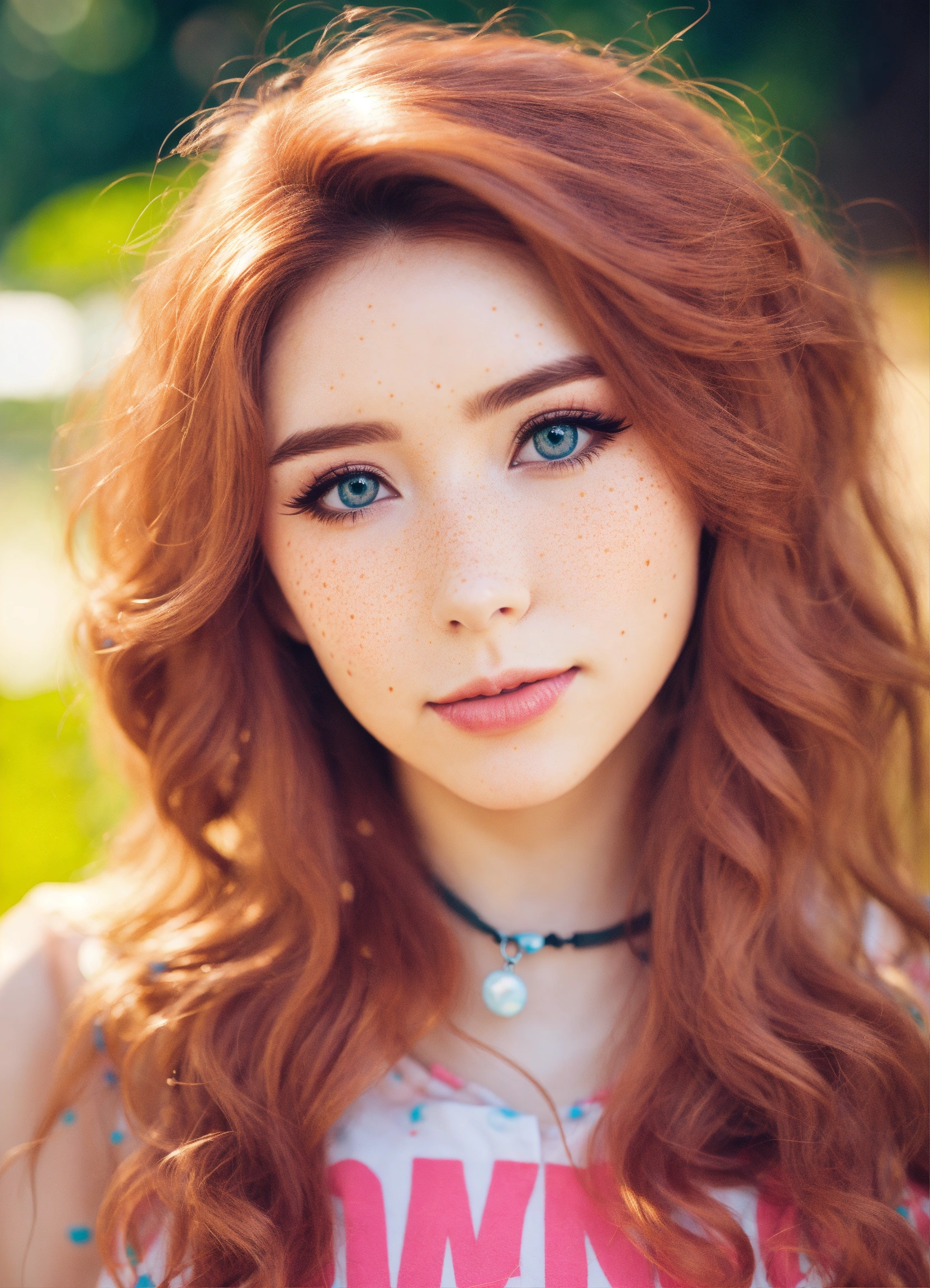 Lexica - Belle Delphine, anime, freckles, bold
