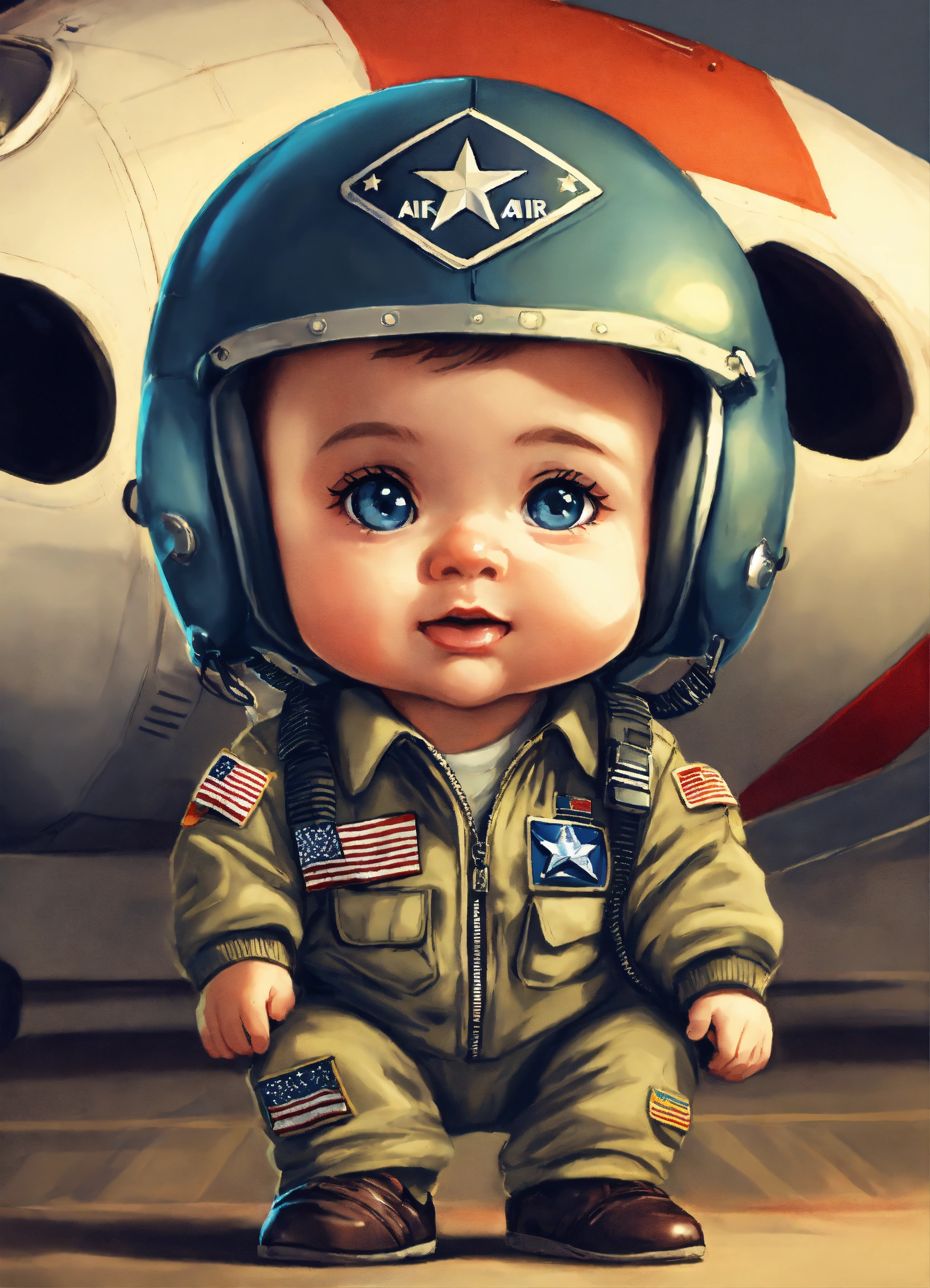 Lexica - Cute baby United States of America Air Force pilot ...