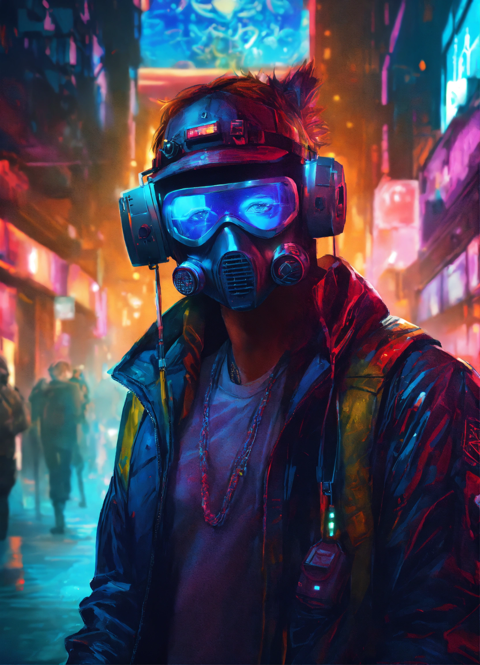 Lexica - Australian cyberpunk in gritty with mask at a masquerade hip ...