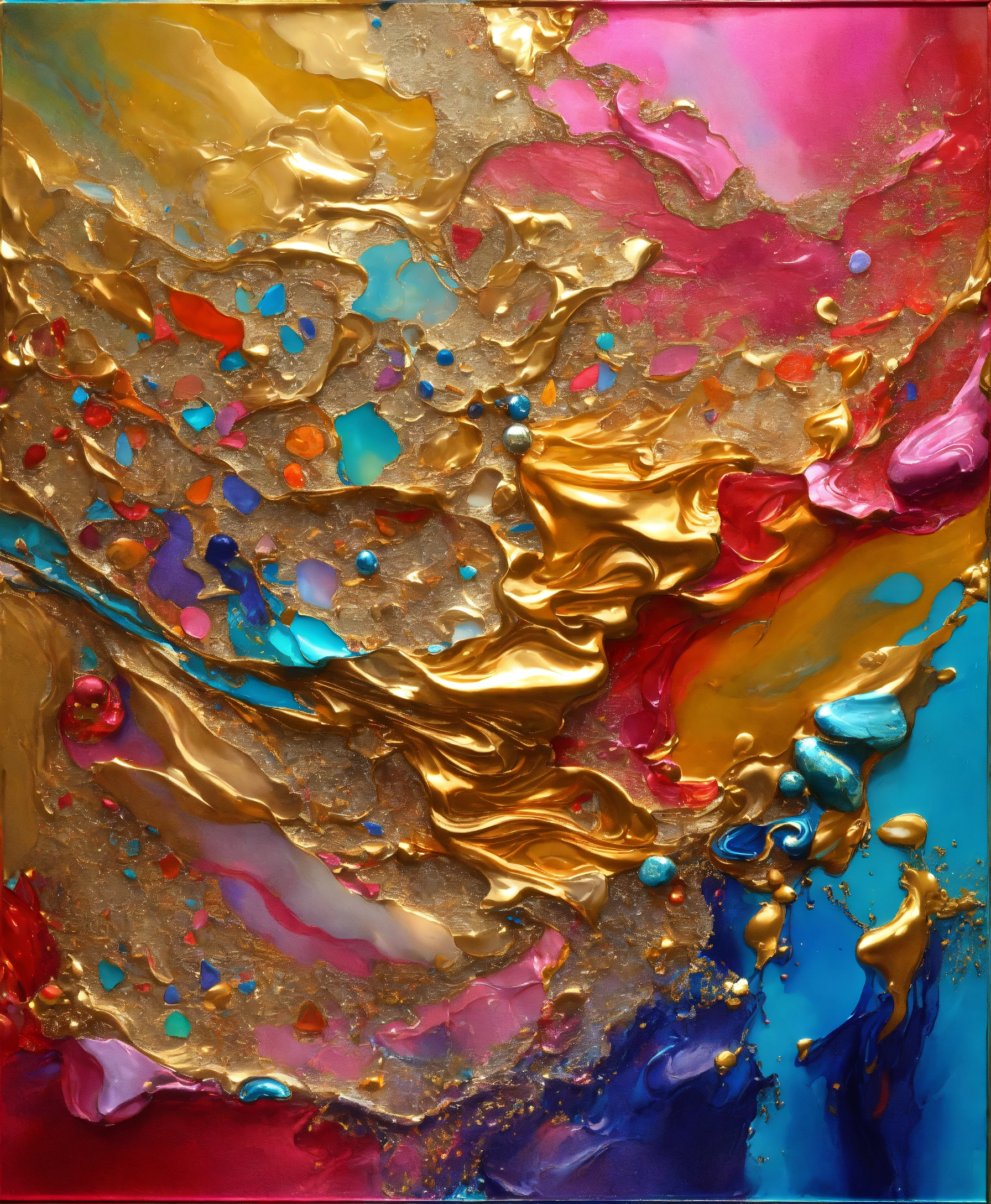 Lexica - Colorful abstract painting oil and water complex complicated ...