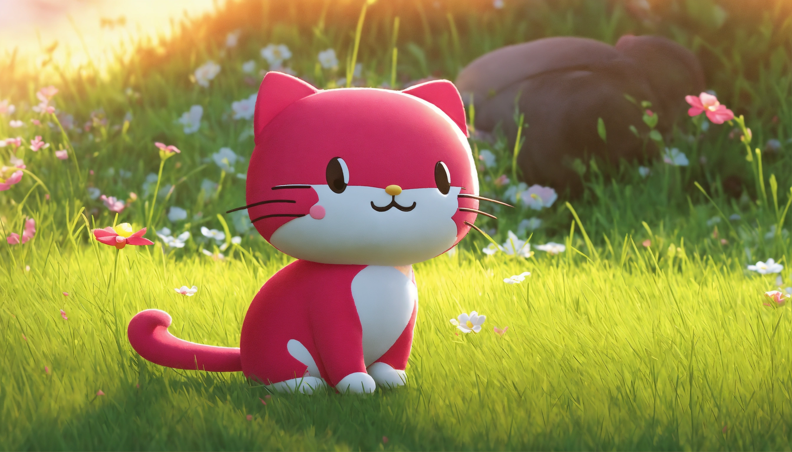 Lexica - Hello, kitty. She plays in the meadow, finding a soft grassy ...