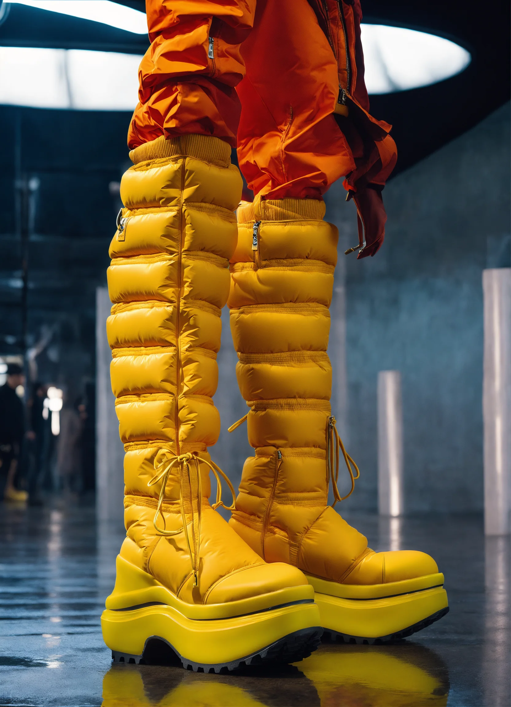 Lexica - Inflatable cubic platform puffer boots Rick Owens