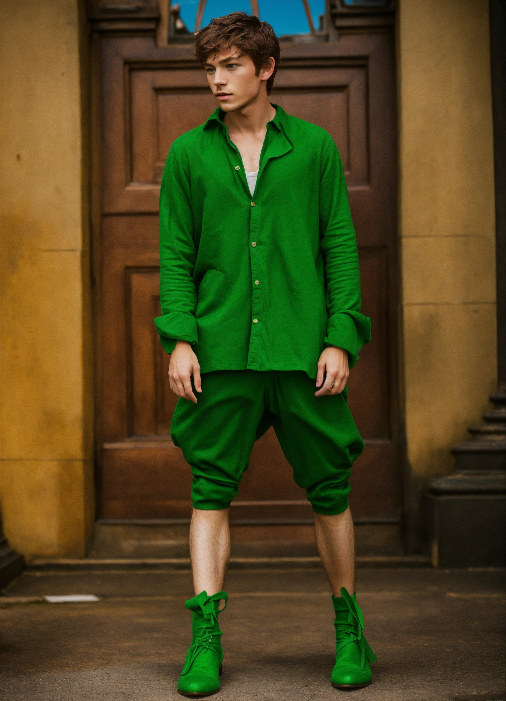 Lexica - Peter Pan, green clothes, legs and shoes,