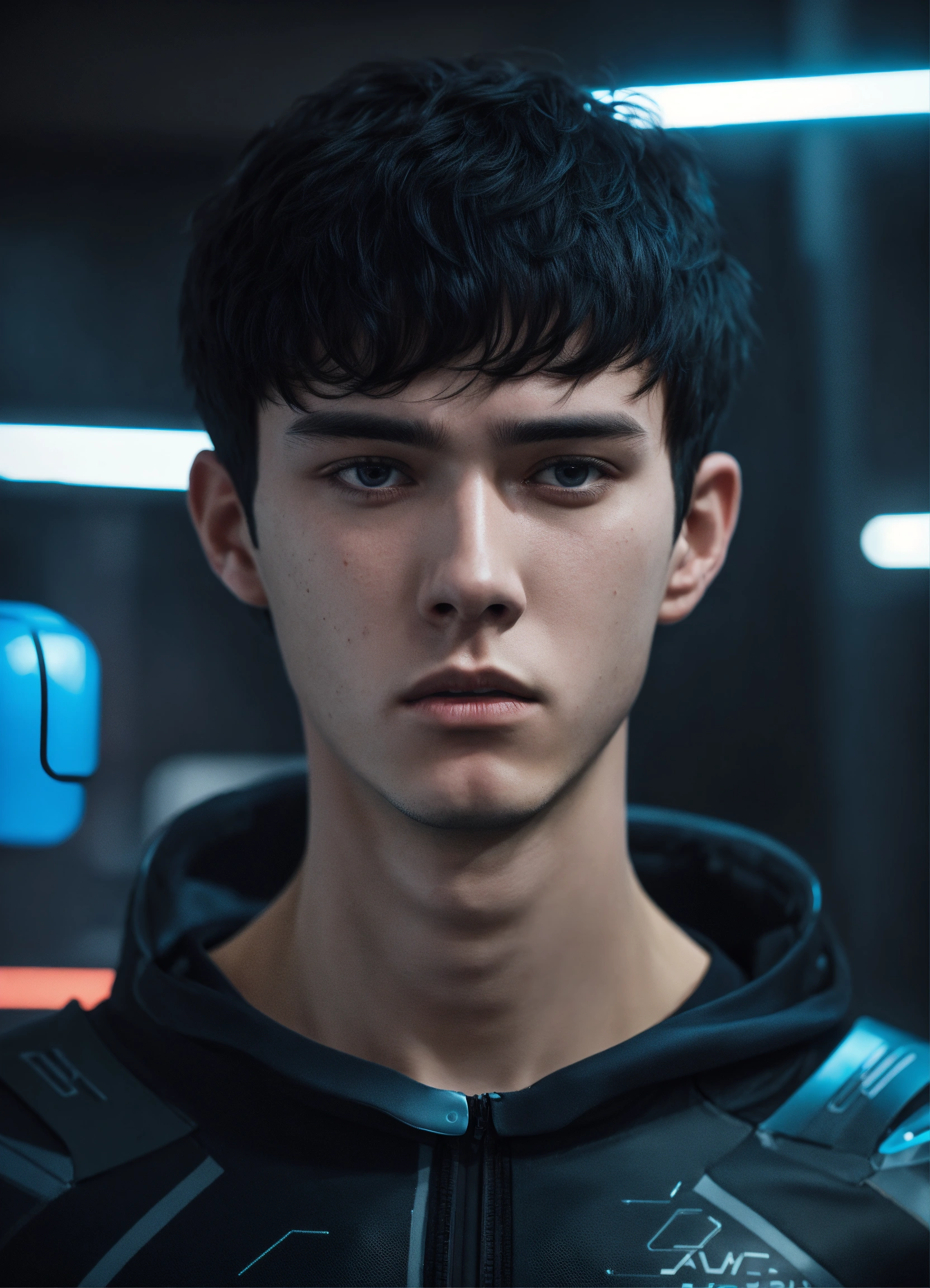 Lexica - A realistic photo of a 20 years old thin boy, dark short hair ...