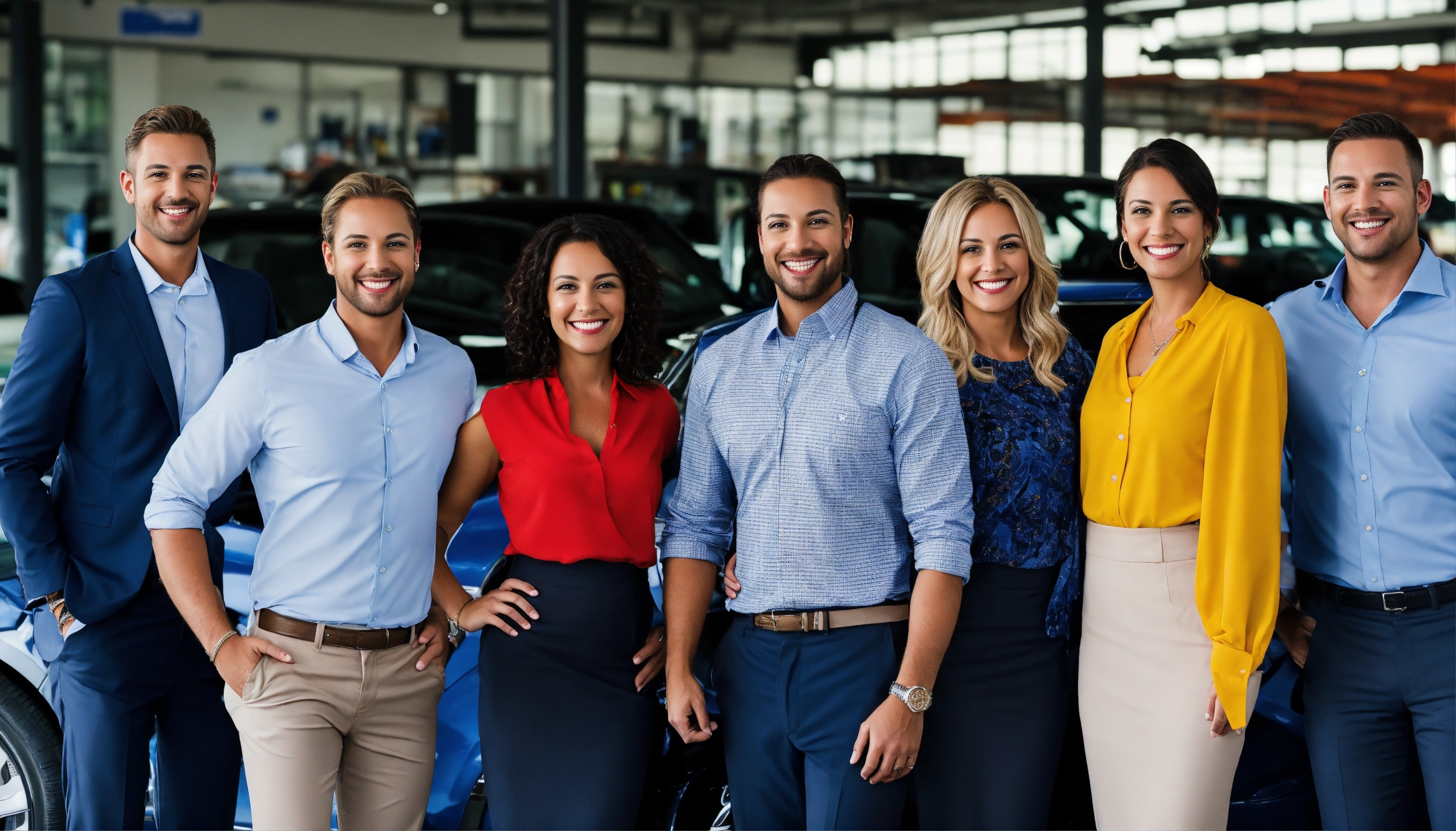 Lexica - A group of car salespeople standing together and smiling ...