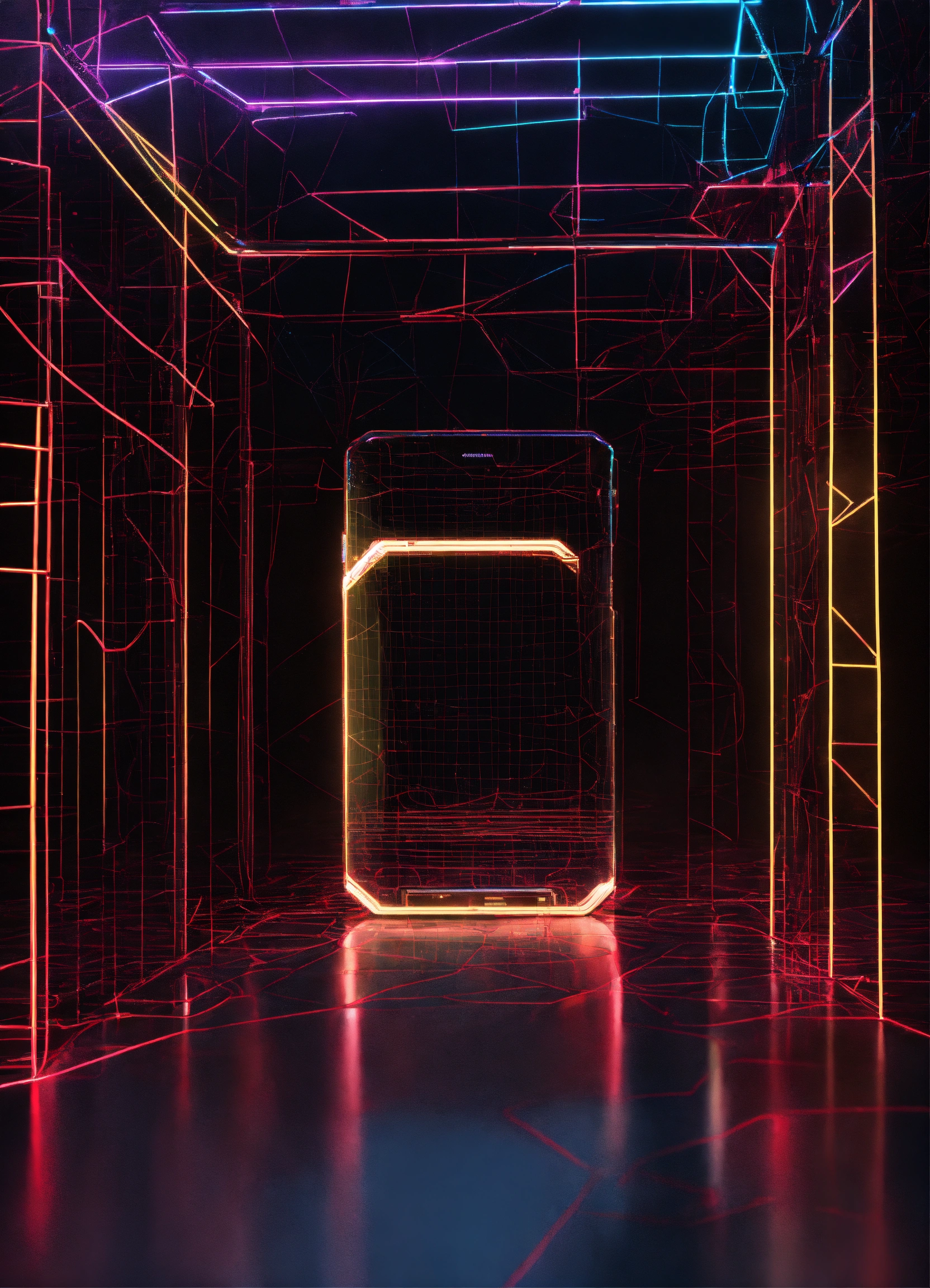 Lexica - Digital wire neon Frame smartphone terminator twisting semi ...