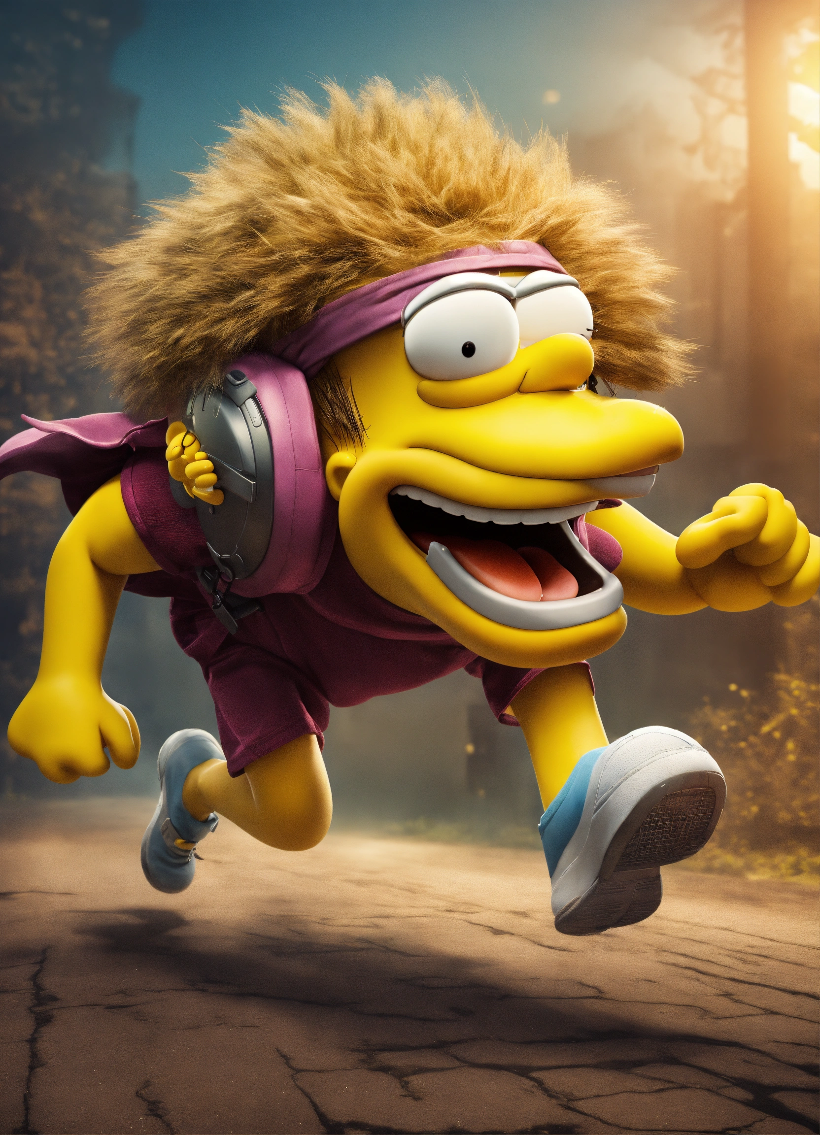 Lexica - Humoristic Homer Simpson body mixed with wild boar head ...