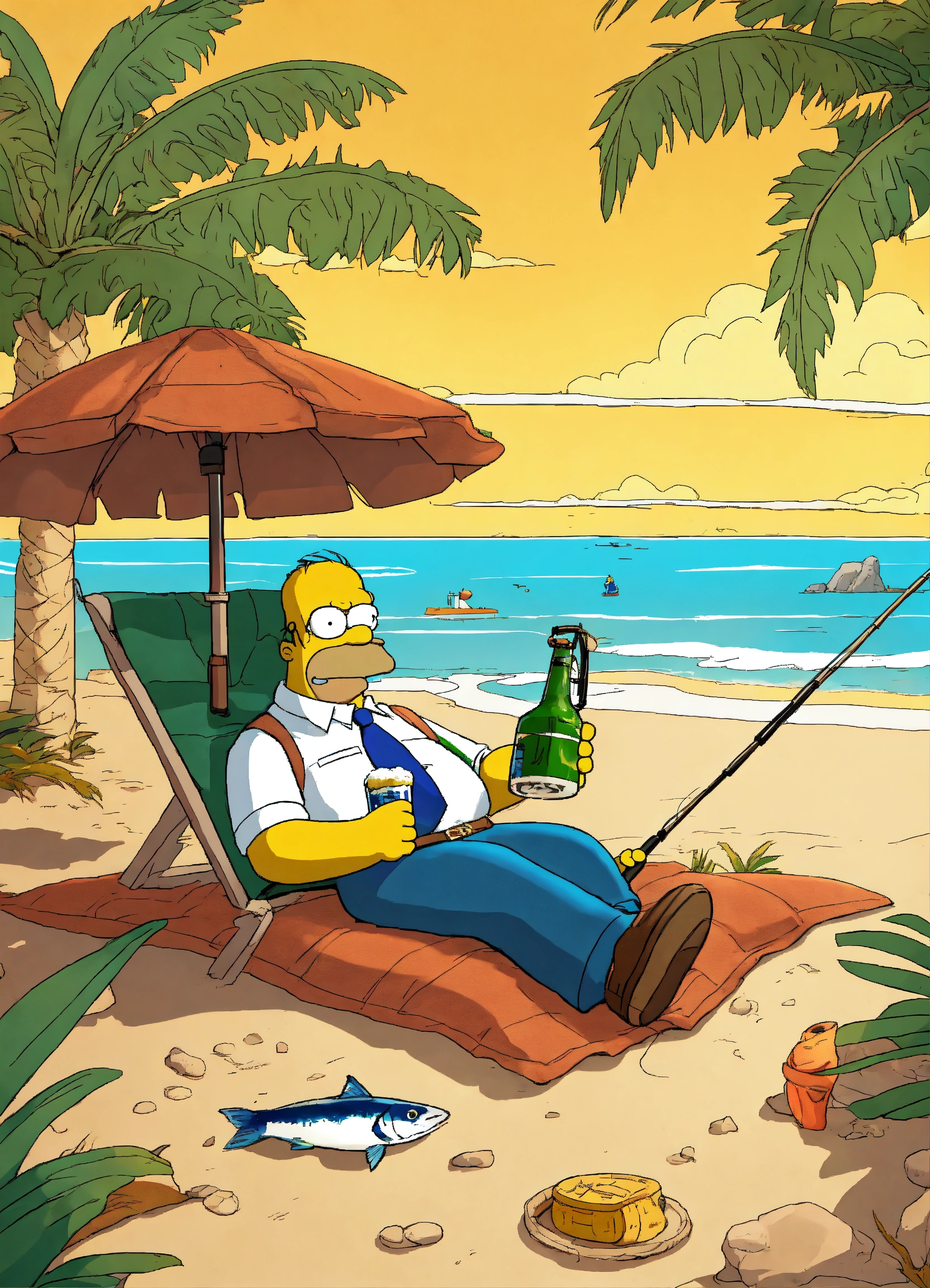 Lexica - Lawyer Lionel Gates from the Simpsons cartoon is lying under a ...