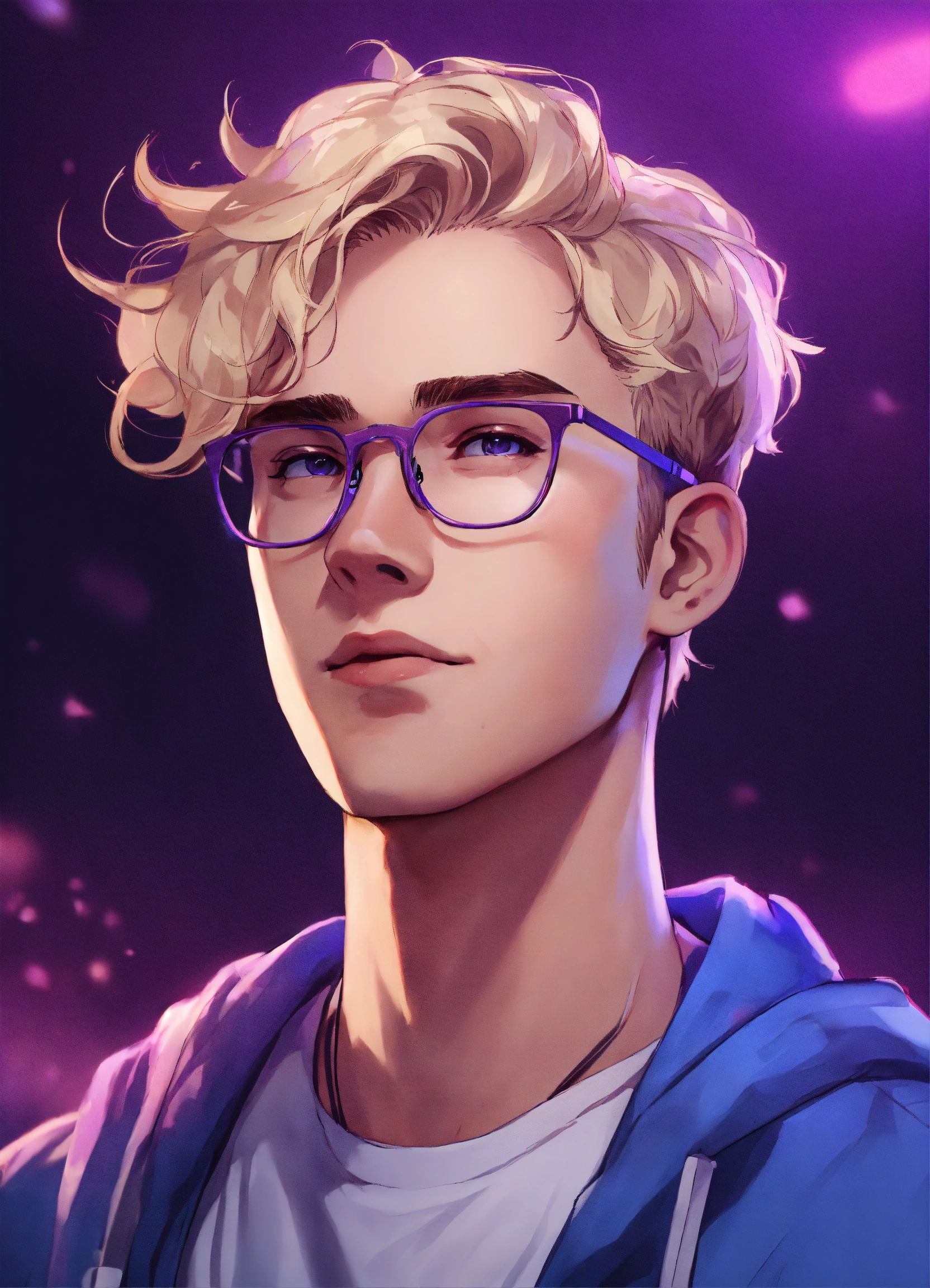 Lexica - A male gaming streamer, blonde hair, clean shaved, short wavy ...