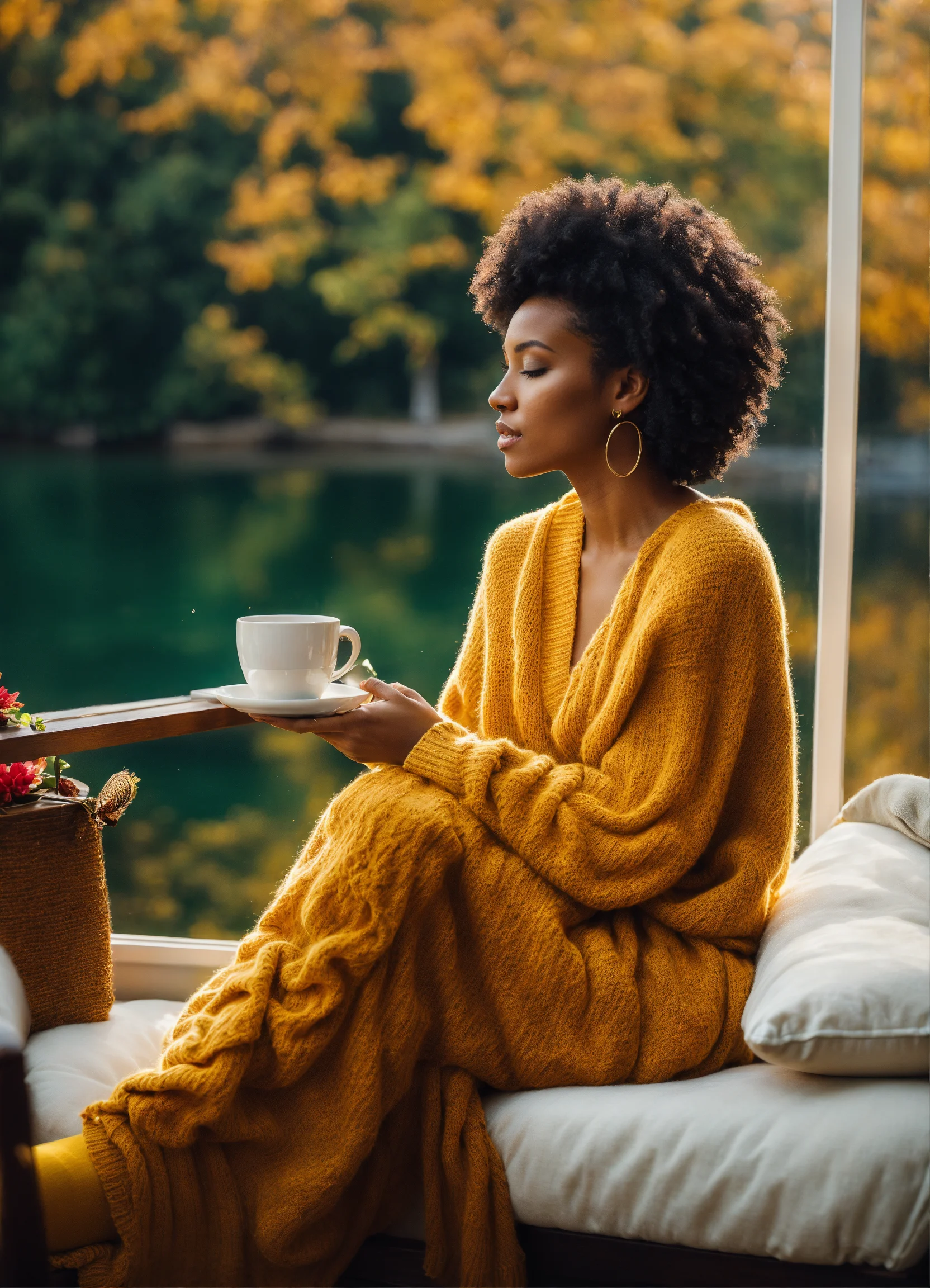 Lexica - Create a beautiful caramel skin regal Afro American woman in a ...