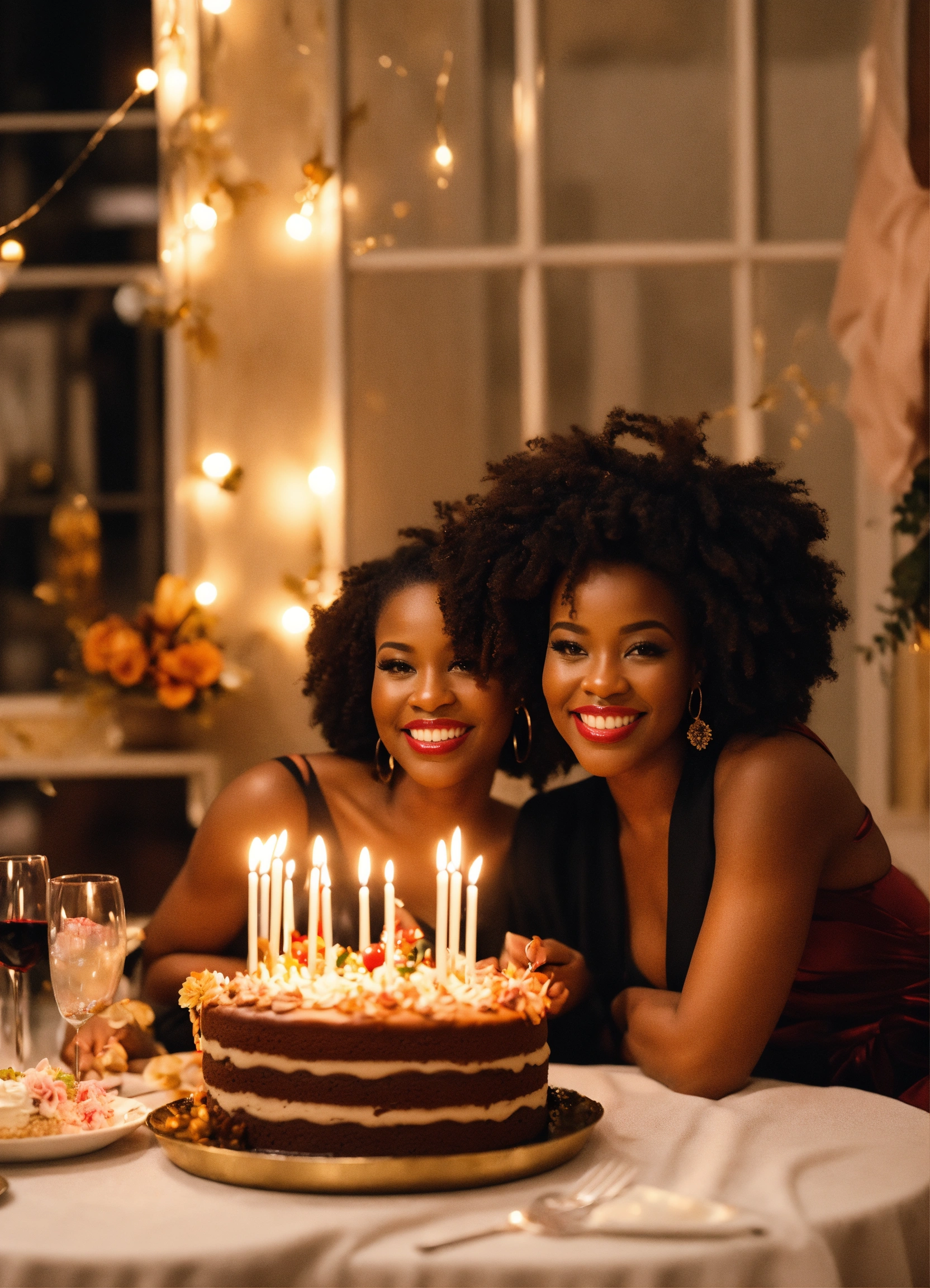 Lexica - Black women celebrating october as the new year with cake ...