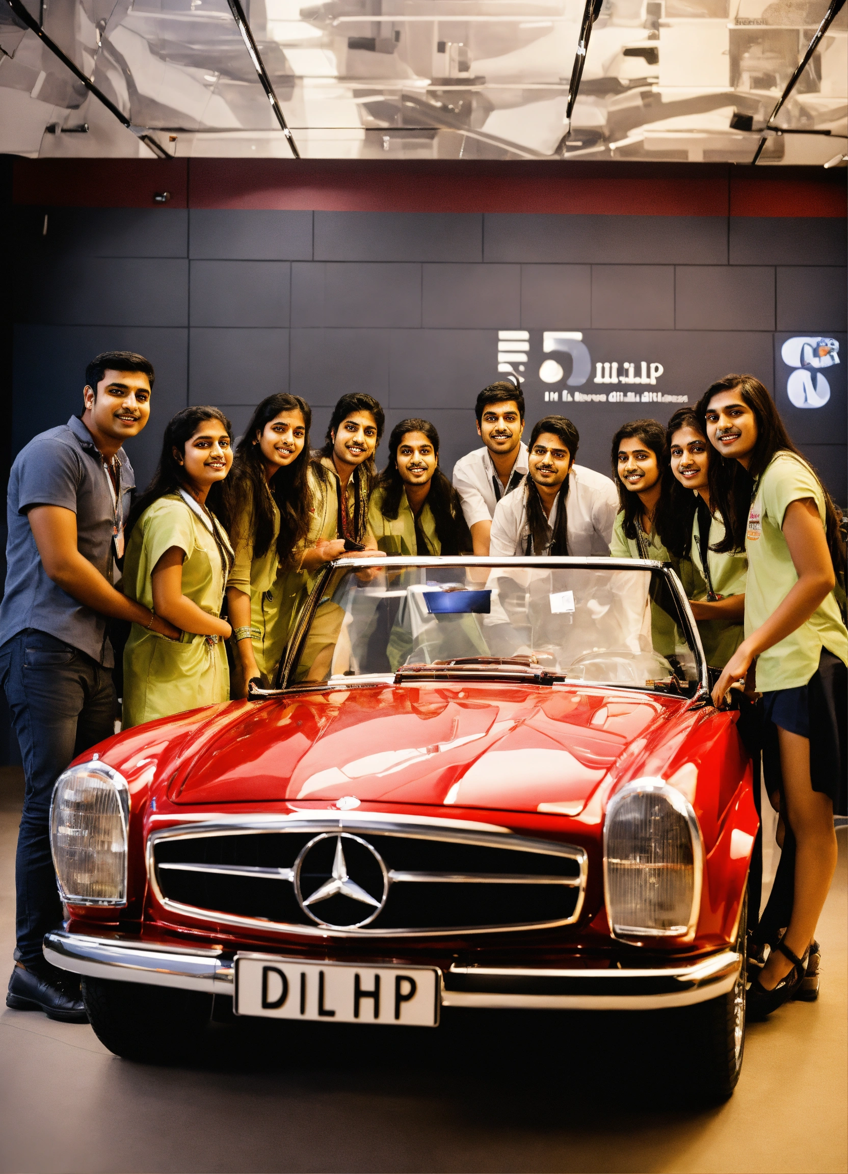 Lexica - A group of 5 people girls and four guys designing a Mercedes ...