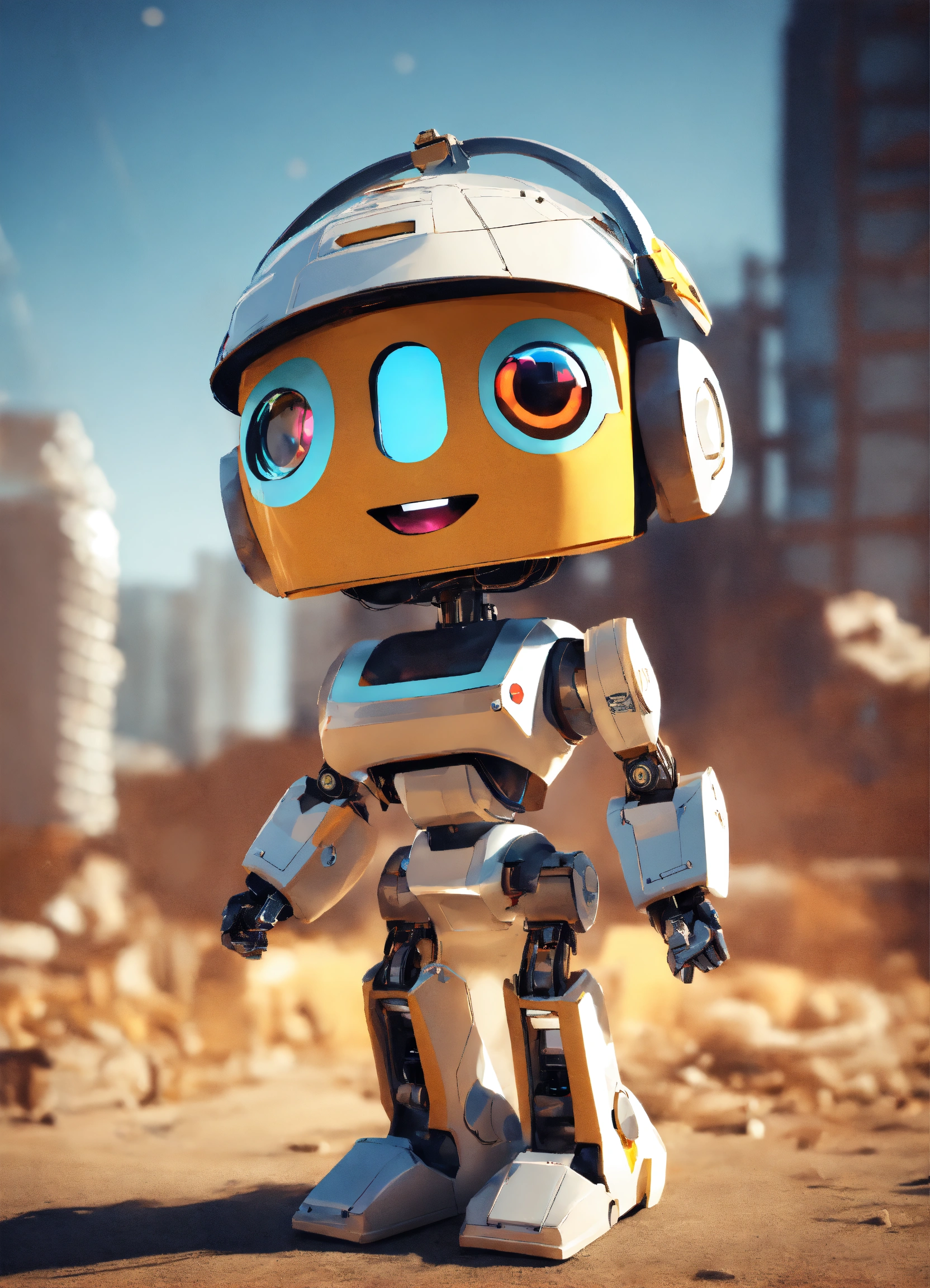 Lexica - Generates a female bot construction, a very smiling animated ...