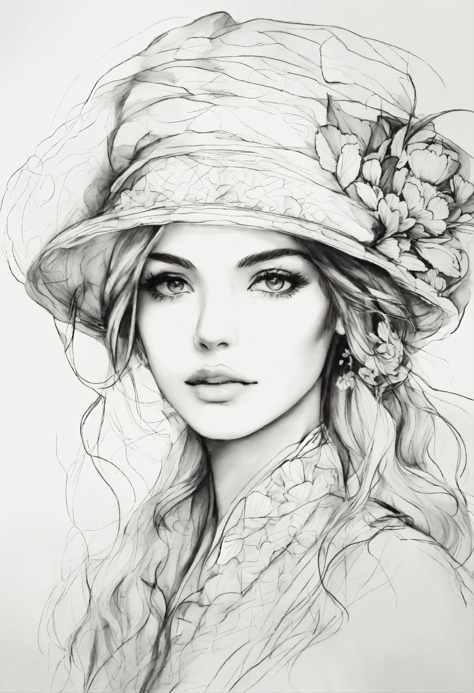 Lexica - Sketch simple beautiful drawing with style, white background