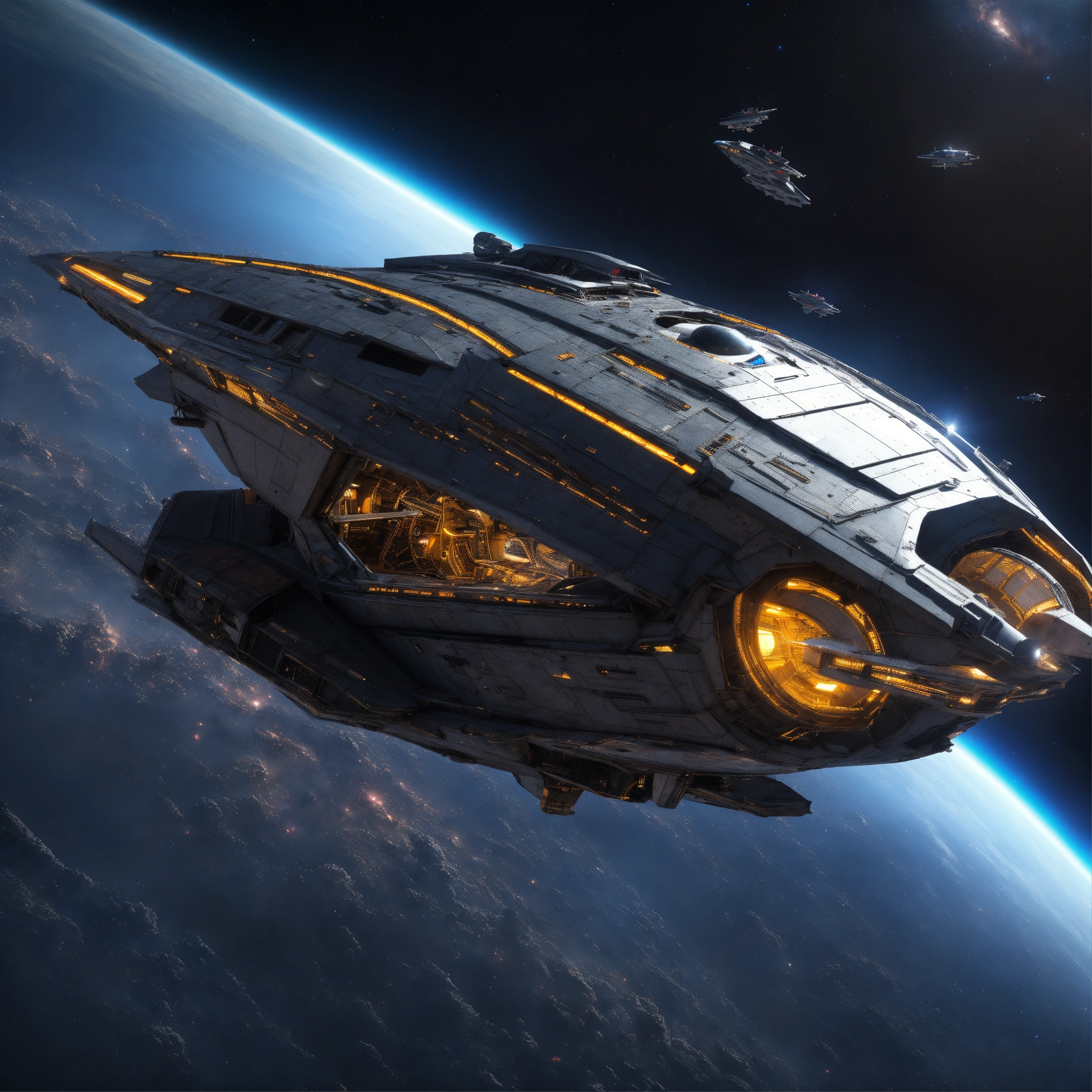 Lexica - Futuristic starship ,hyper realistic, detailed render ...