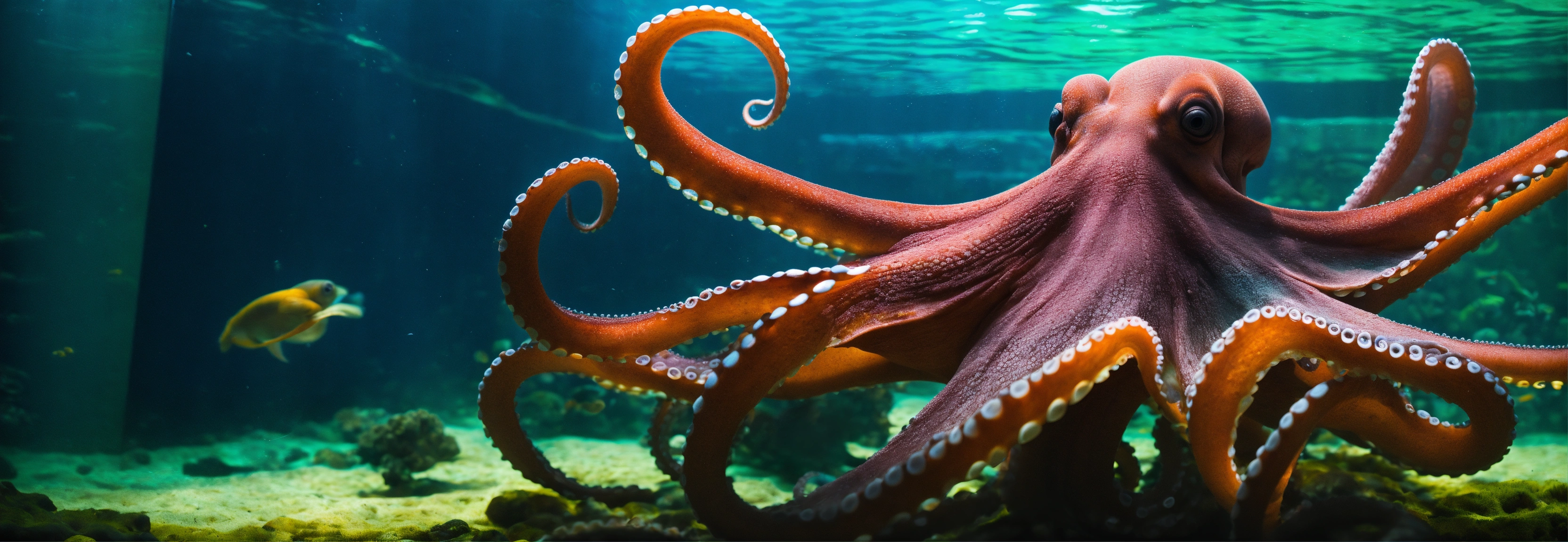 Lexica - A large, scary octopus in a large tank at an aquarium. One of ...