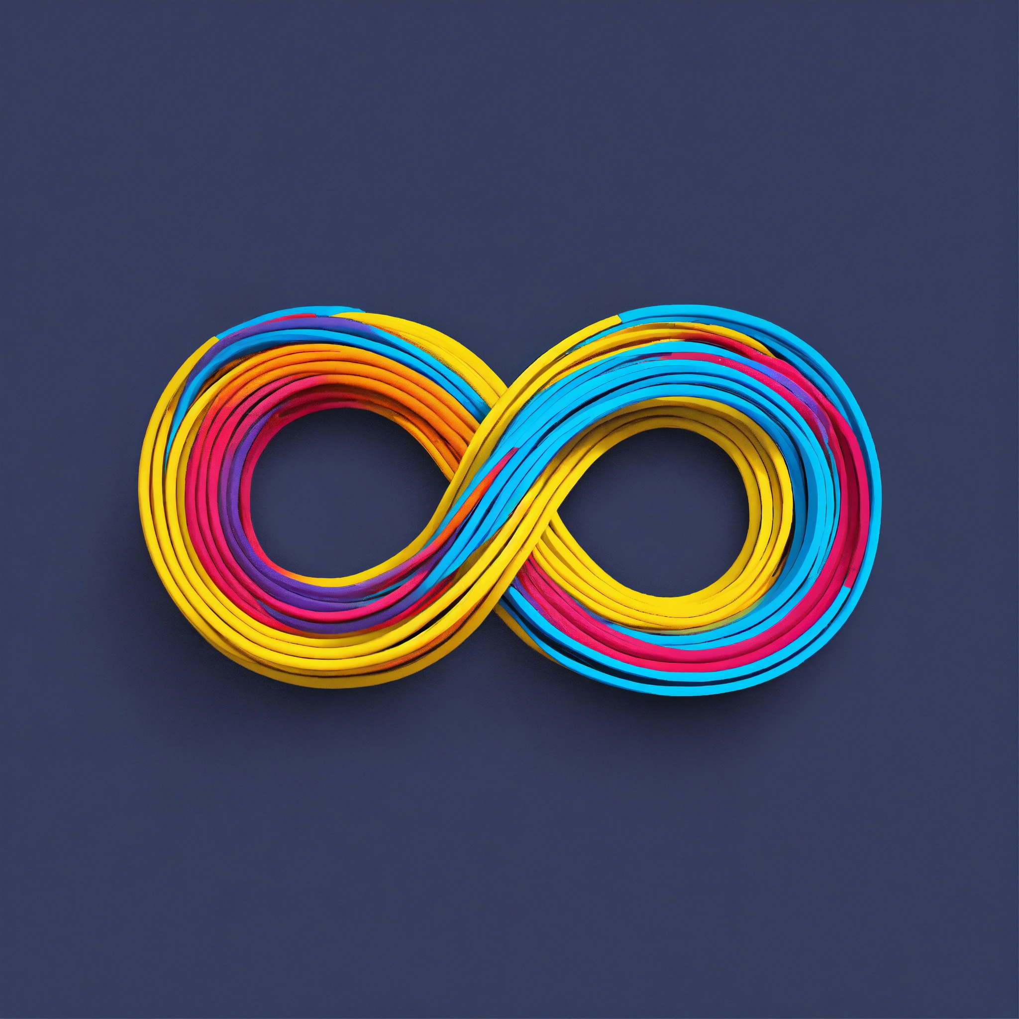 Lexica - Simple flat colorful infinity symbol flat-icon made of cords icon