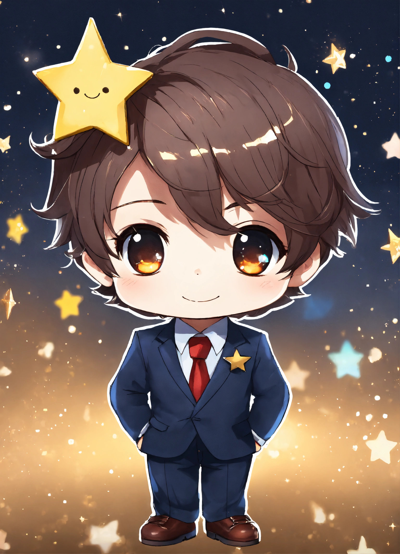 Lexica - Chibi businessman, chibi who smiled decorated star
