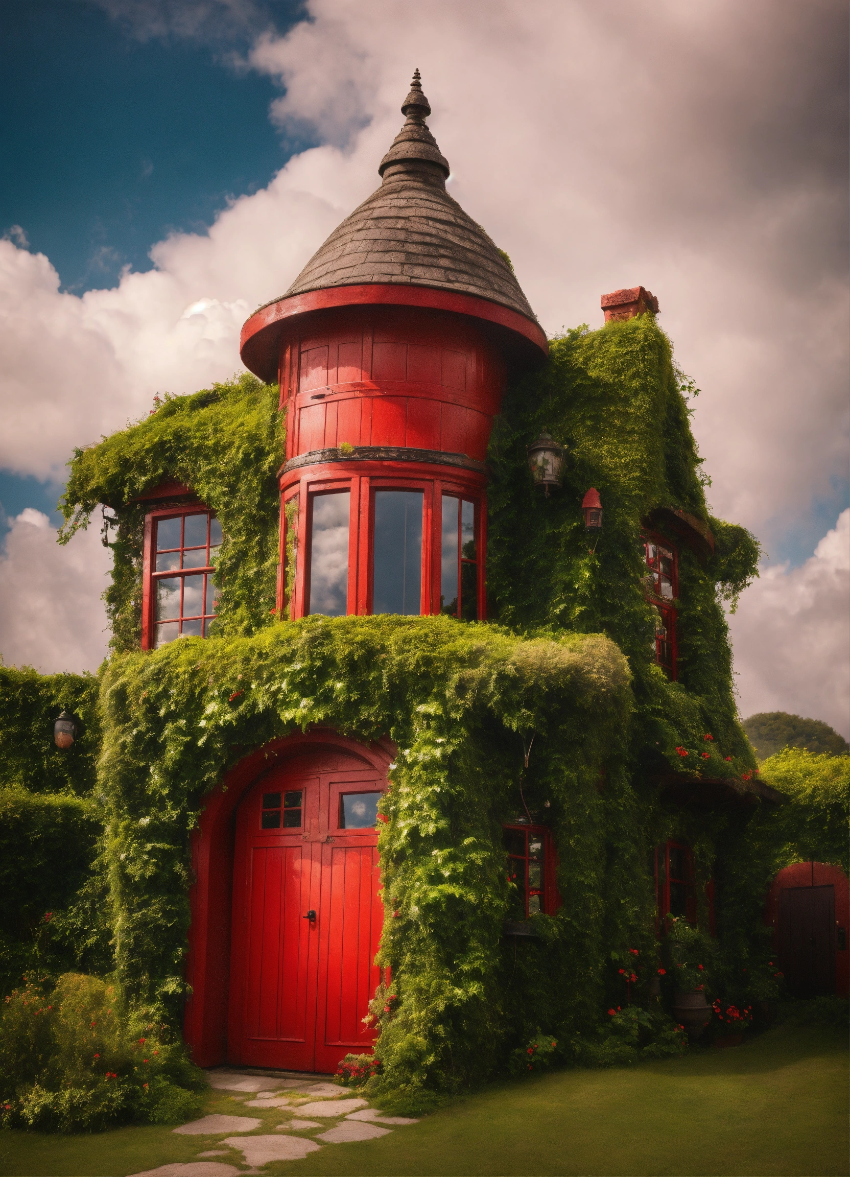 Lexica - A teapot shaped building that serves drinks and has a red door ...