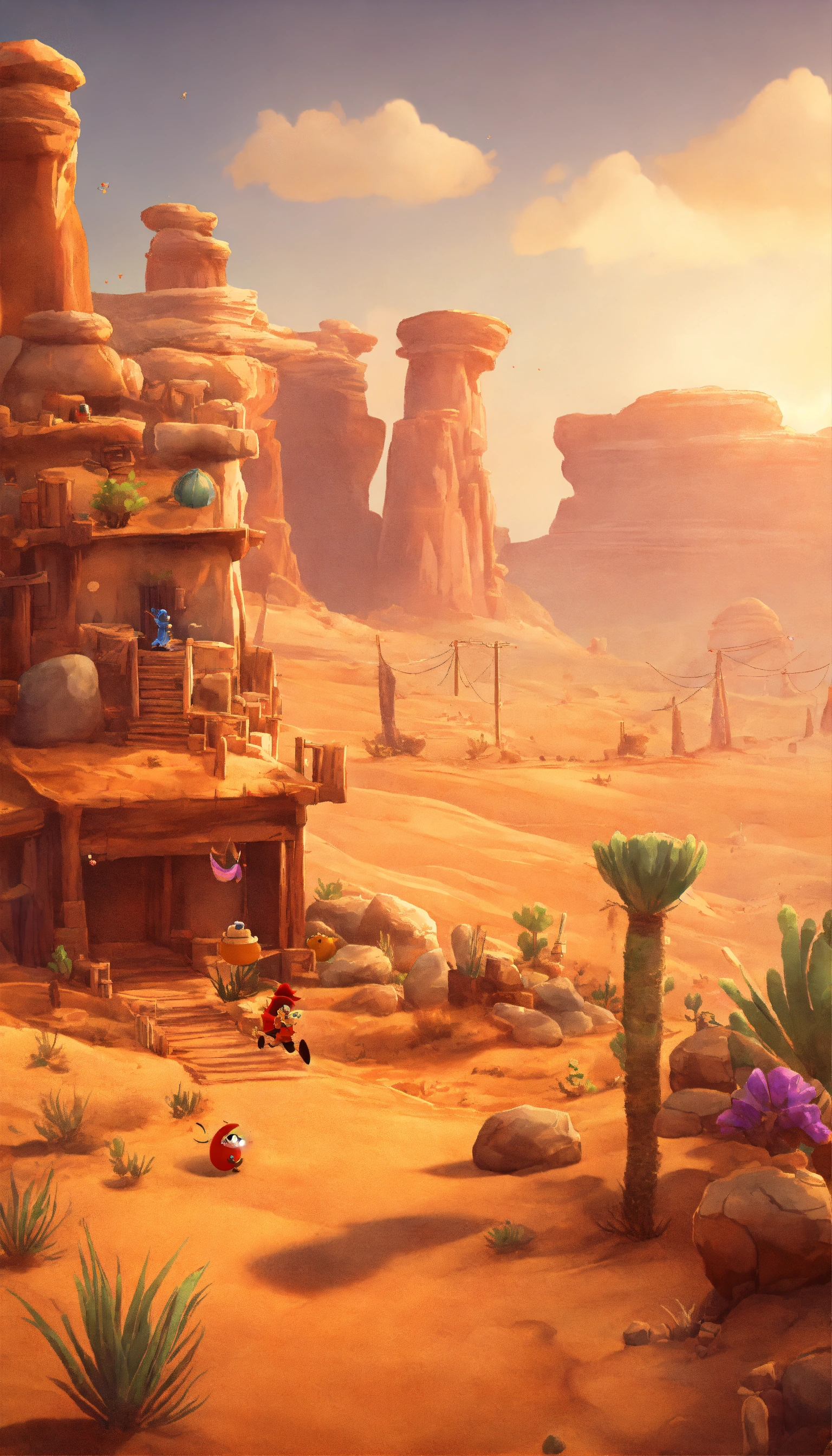 Lexica - 2d Rayman-style platform game with hyper realistic 8k desert ...