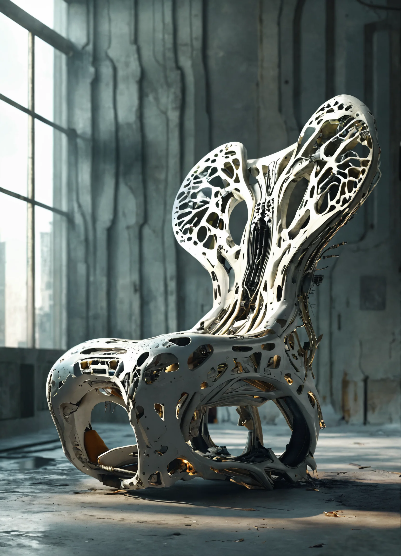 Lexica - Visual of a future biomimetic chair representing the fusion ...