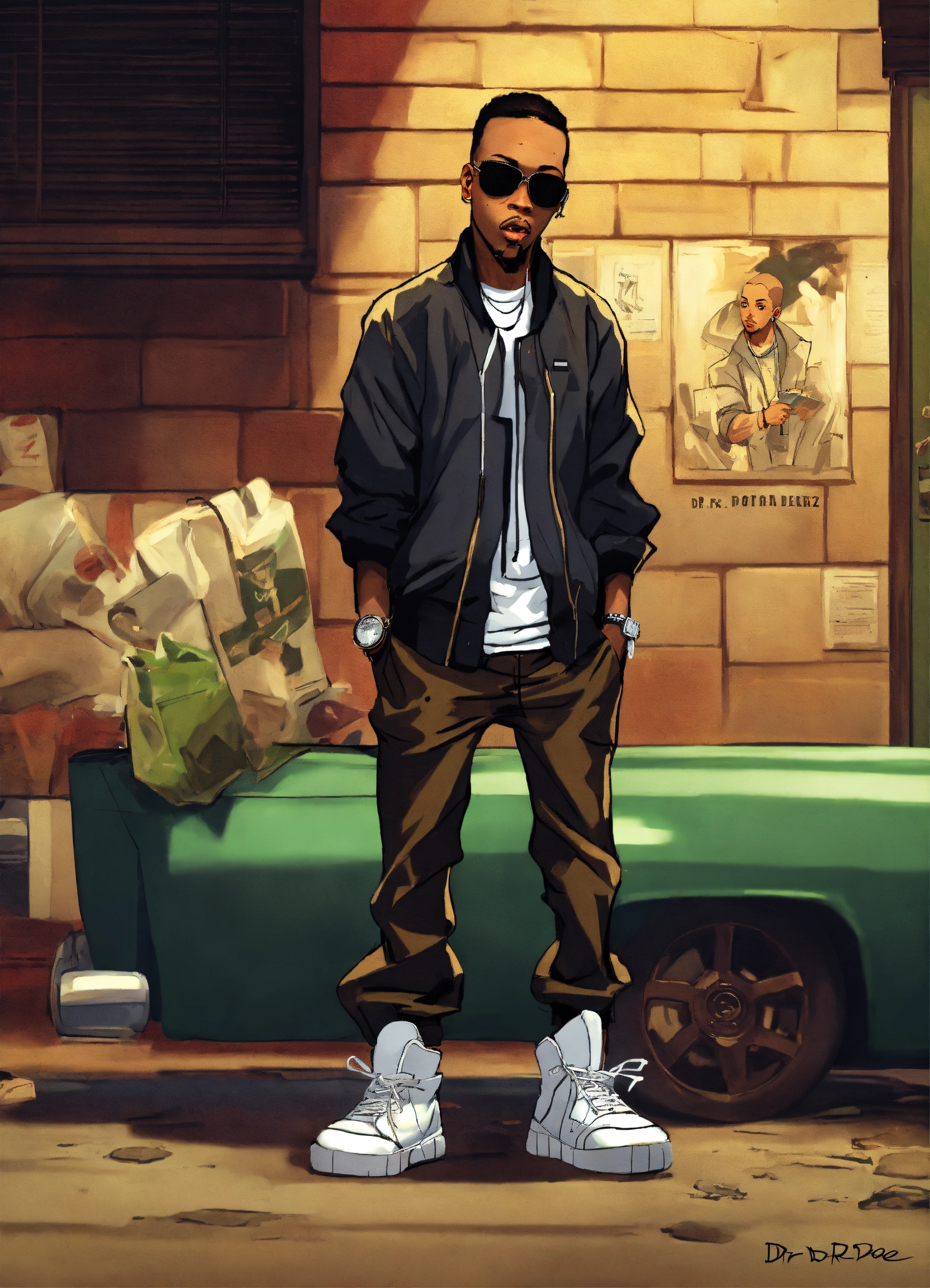 Lexica - Hip hop art style dr dre boondocks full body