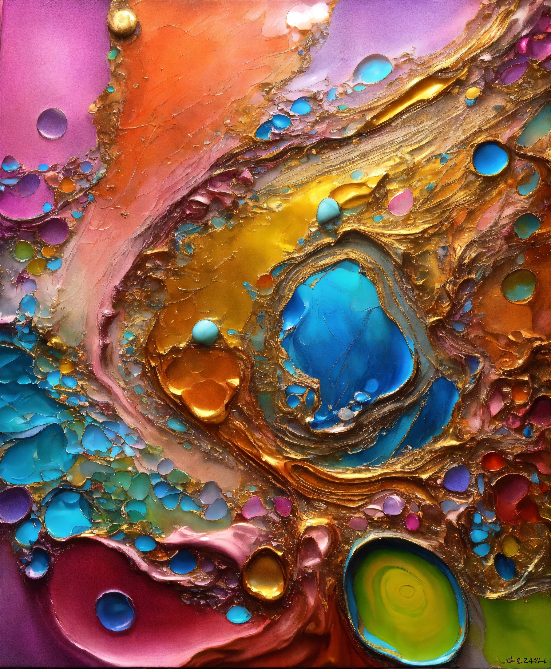 Lexica - Colorful abstract painting oil and water complex complicated ...