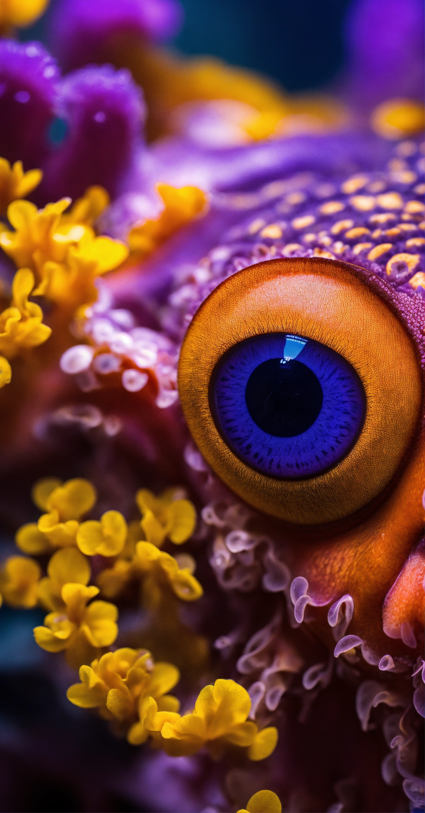 Lexica - A close up of an purple octopus eyes