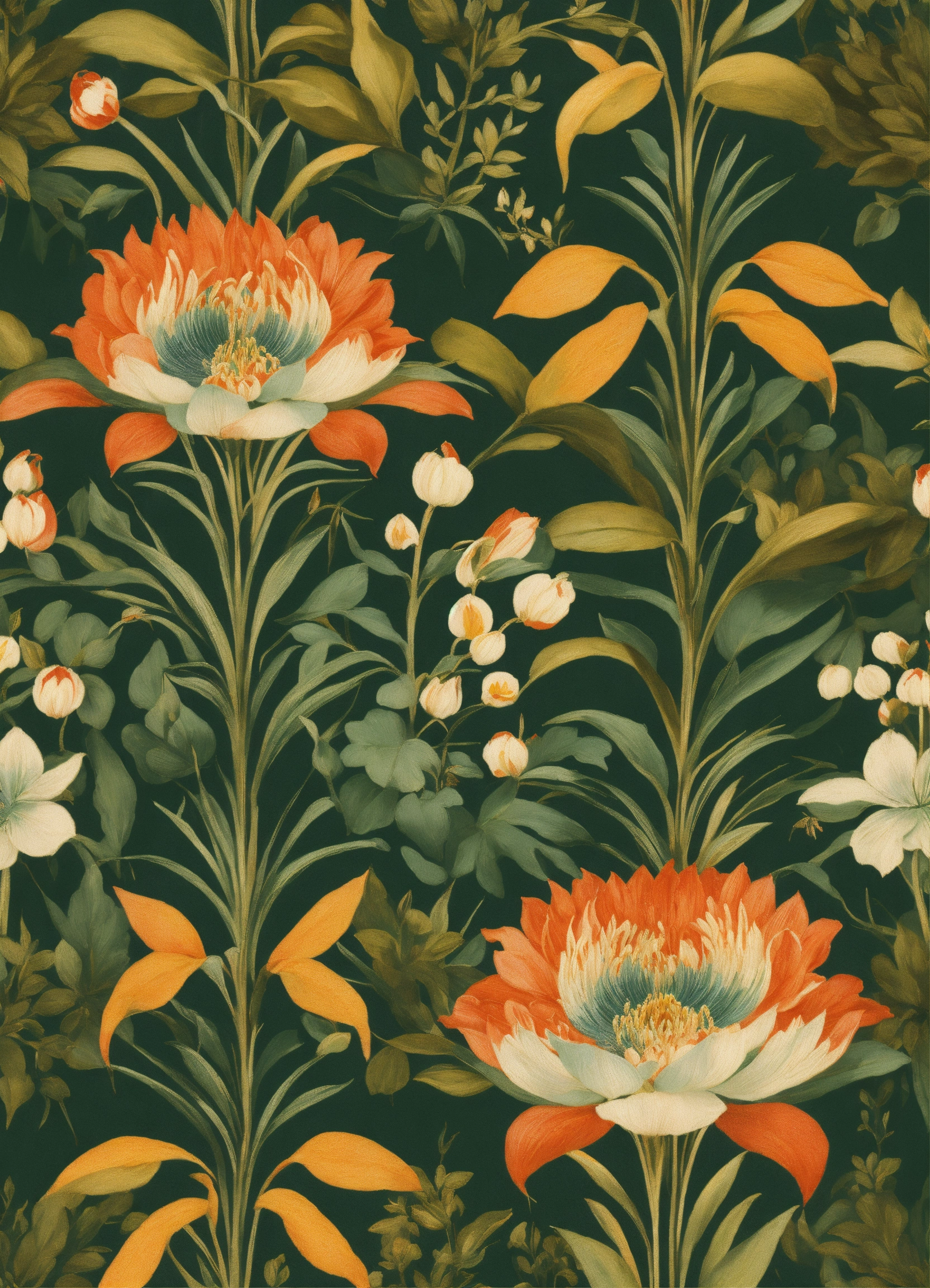 Lexica - Botanical vintage surreal pattern, petite embellishments ...