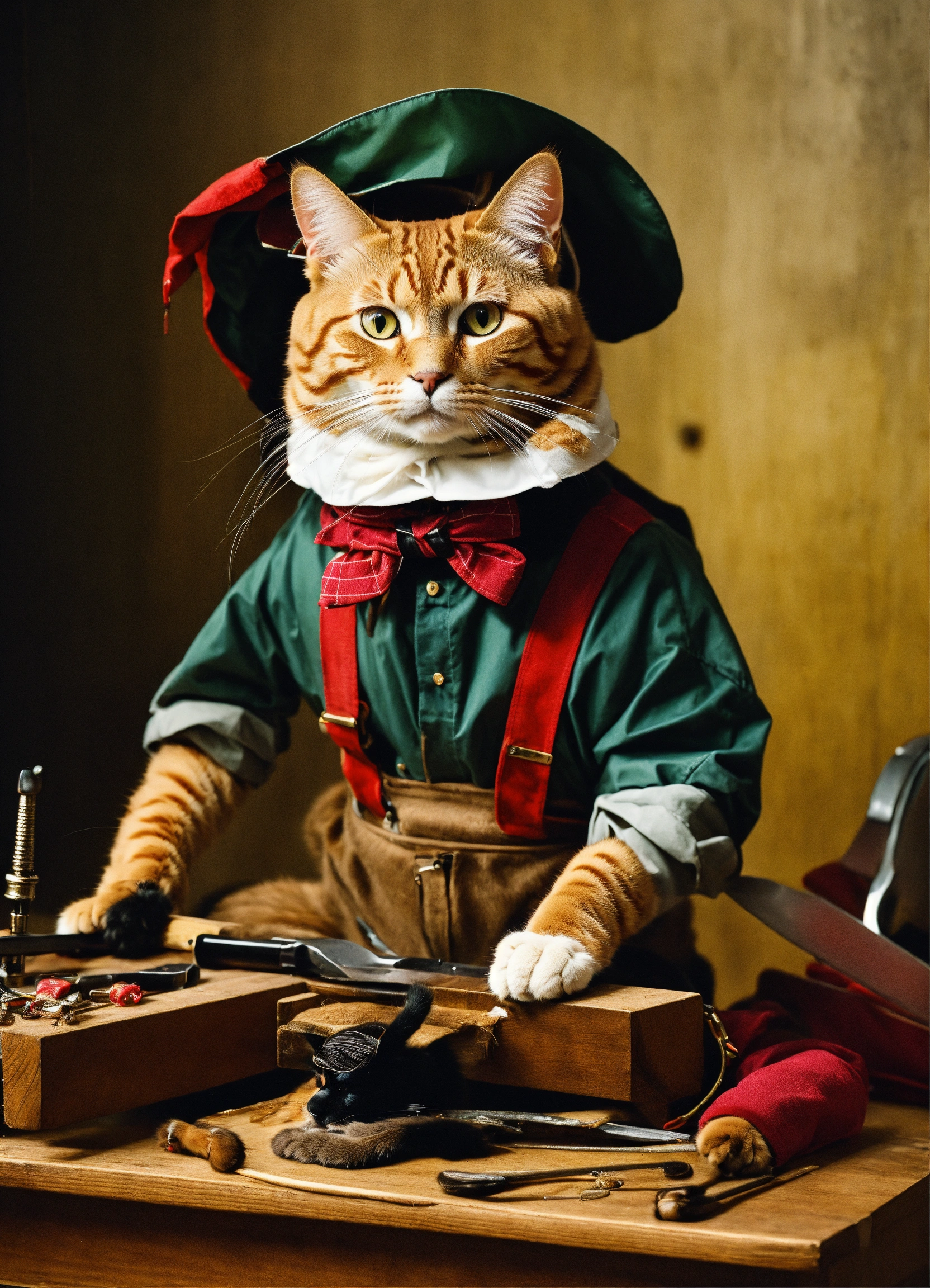 Lexica - Cat in clothes Carpenter