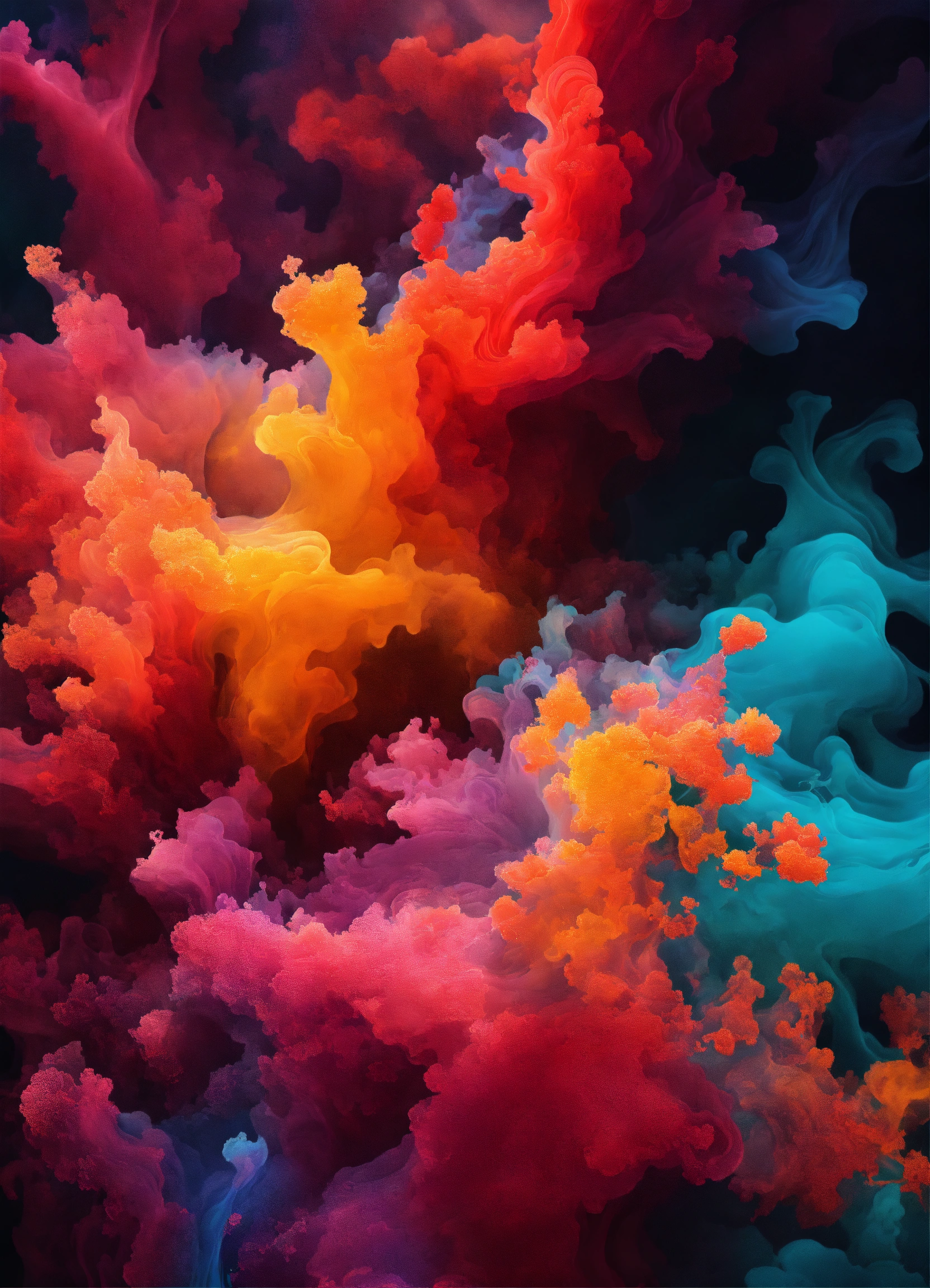 Lexica - Fractals, underwater ink creation, colorful ink waves, light ...