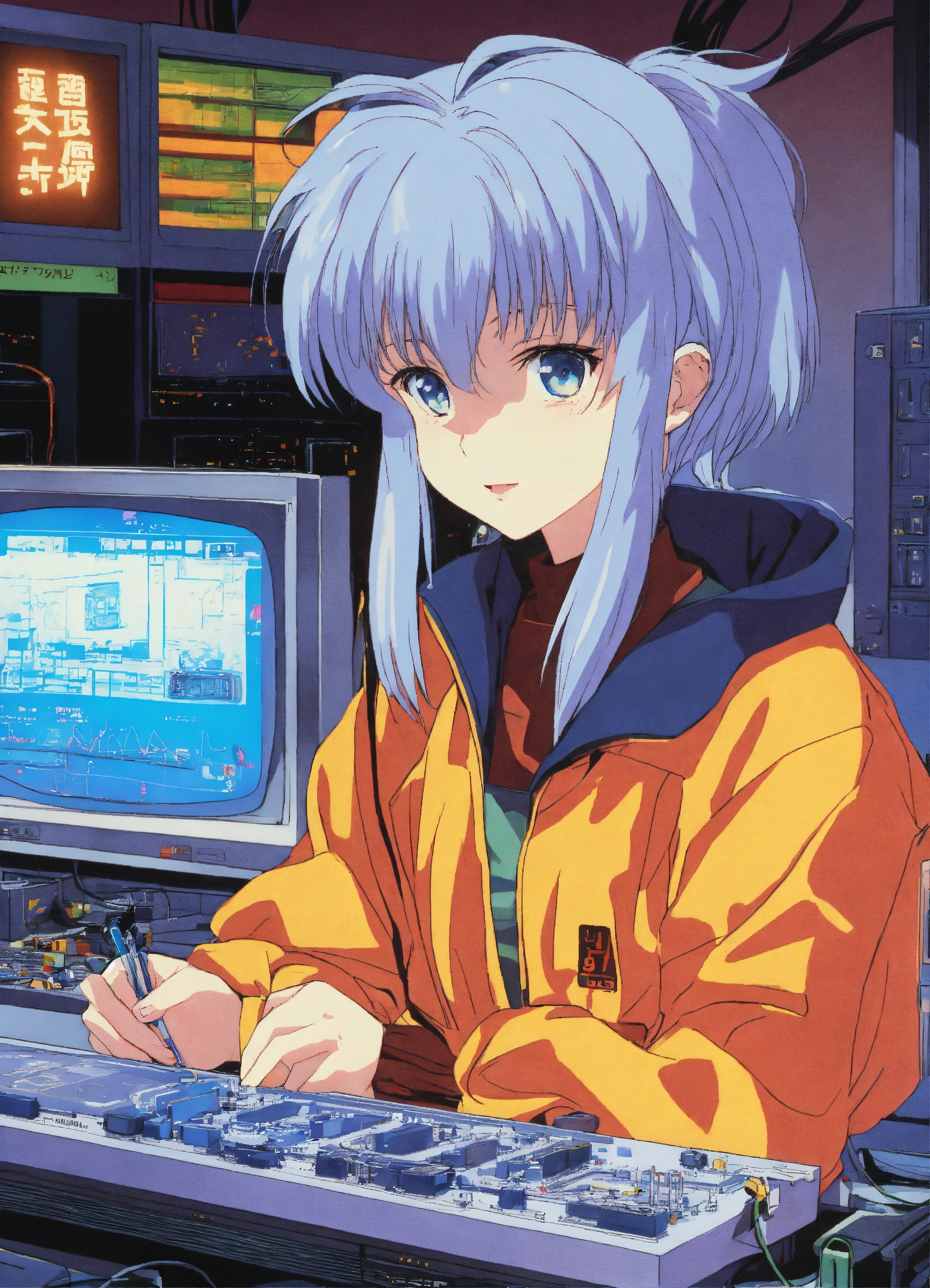 Lexica - Promotion for a semiconductor. 90s style anime.