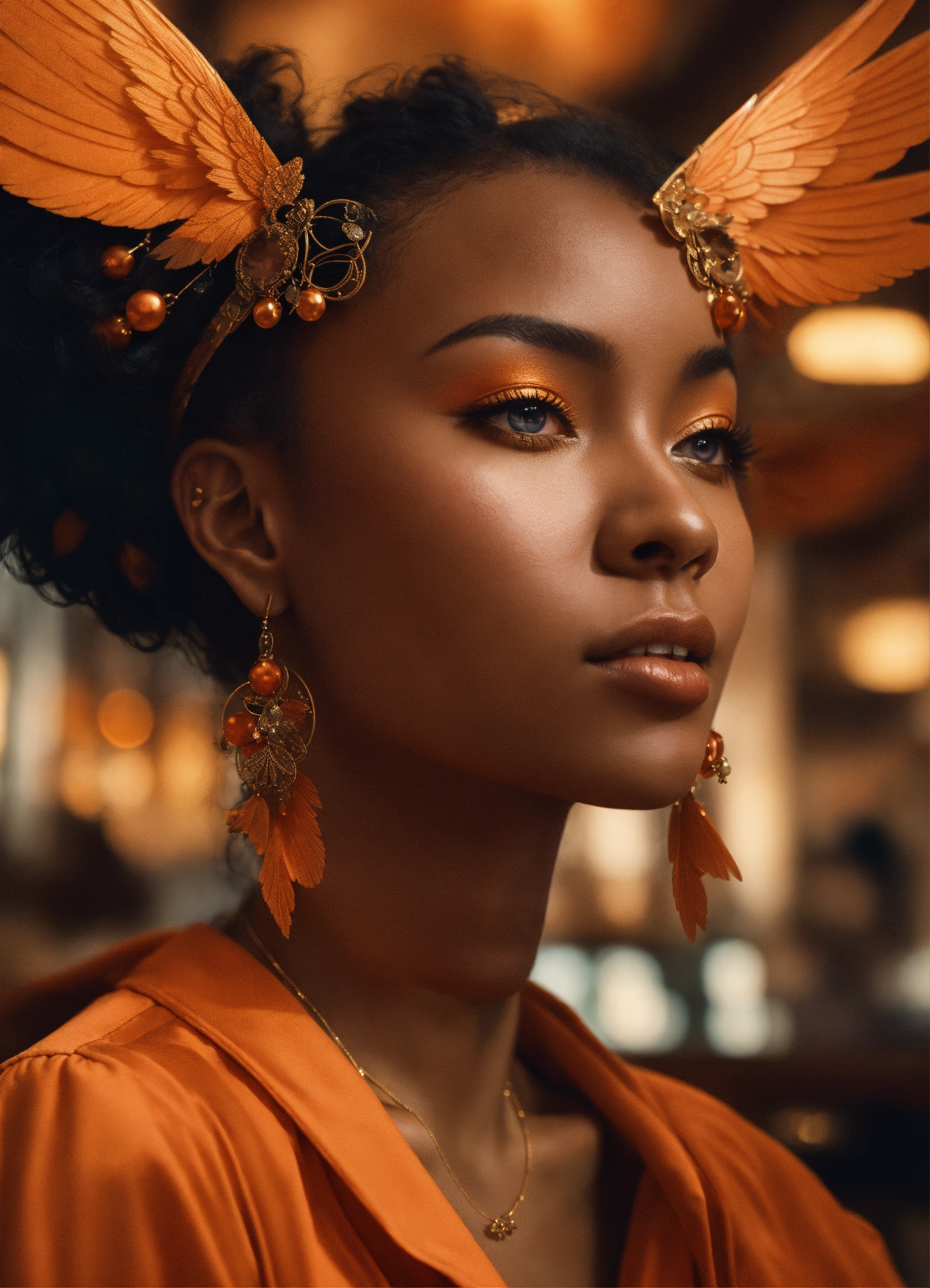 Lexica - Profile shot close up of a beautiful black circe woman with ...