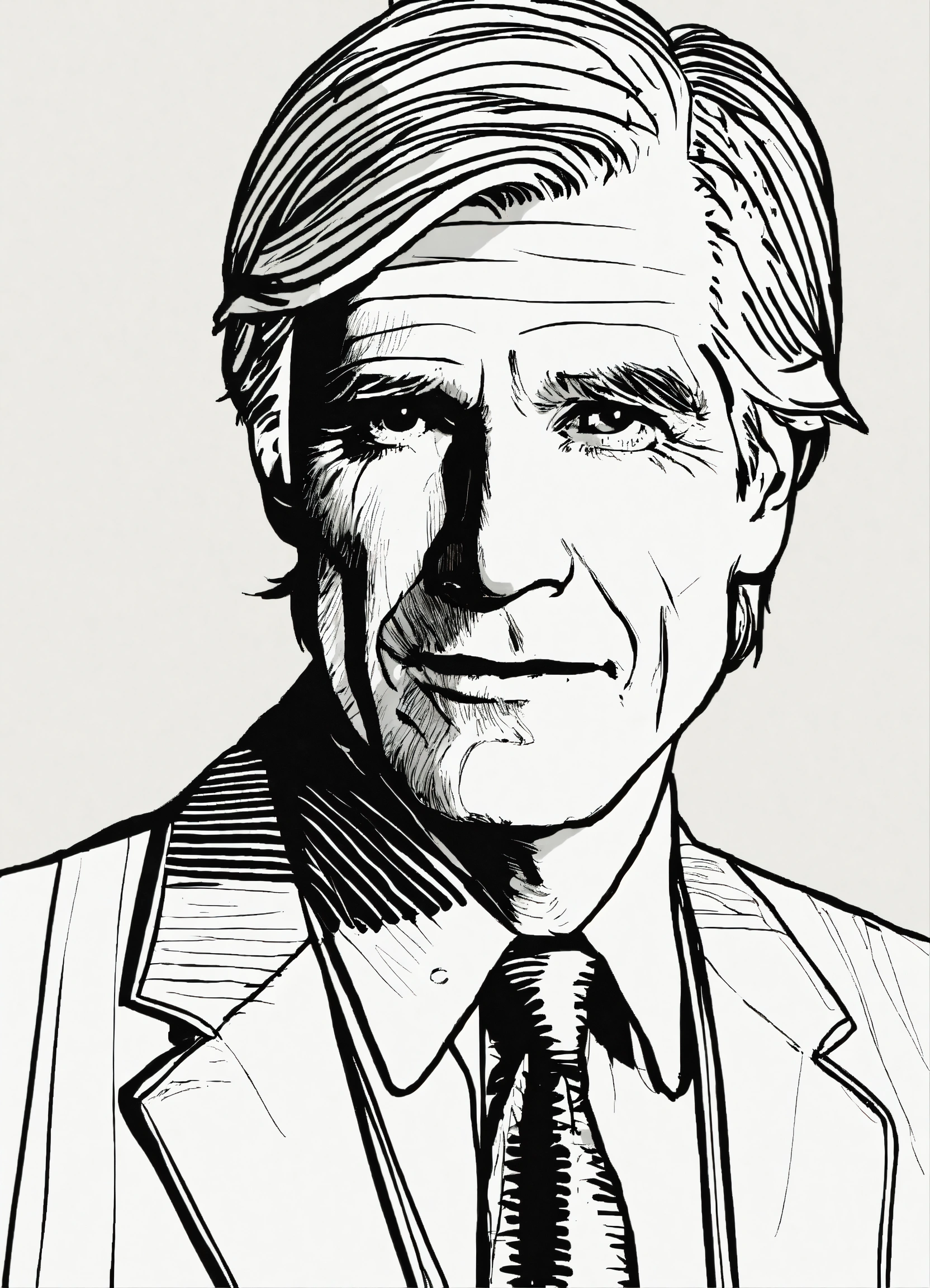 Lexica - Minimalist line drawing of Keith Morrison from Dateline