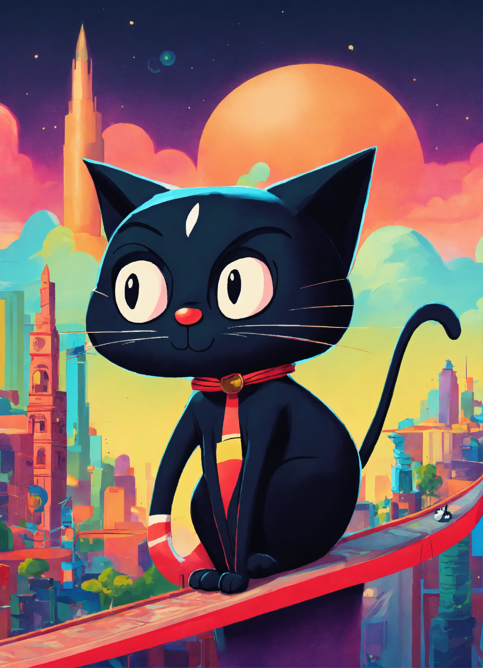 Lexica - A tall human like cat like the cartoon character felix the cat ...