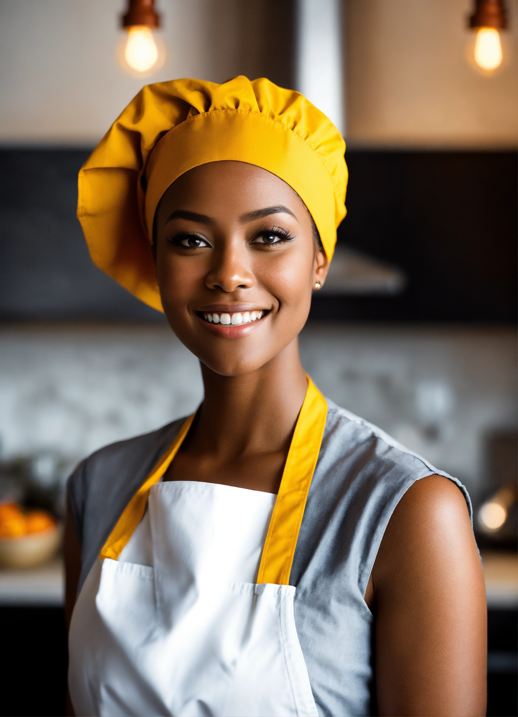 Lexica - Photo of a professional chef woman with gorgeous black skin ...